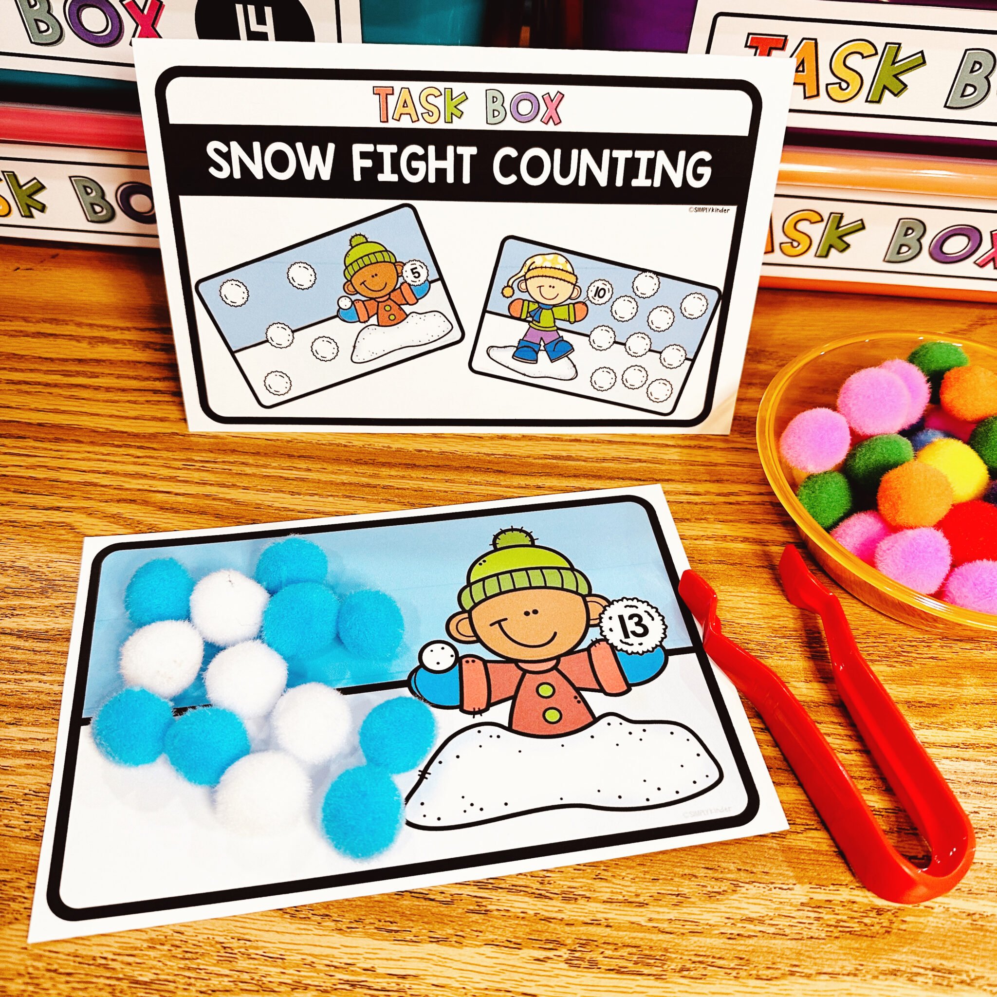 Snow Fight Counting to 30 Morning Bins/Task Boxes - Simply Kinder ...