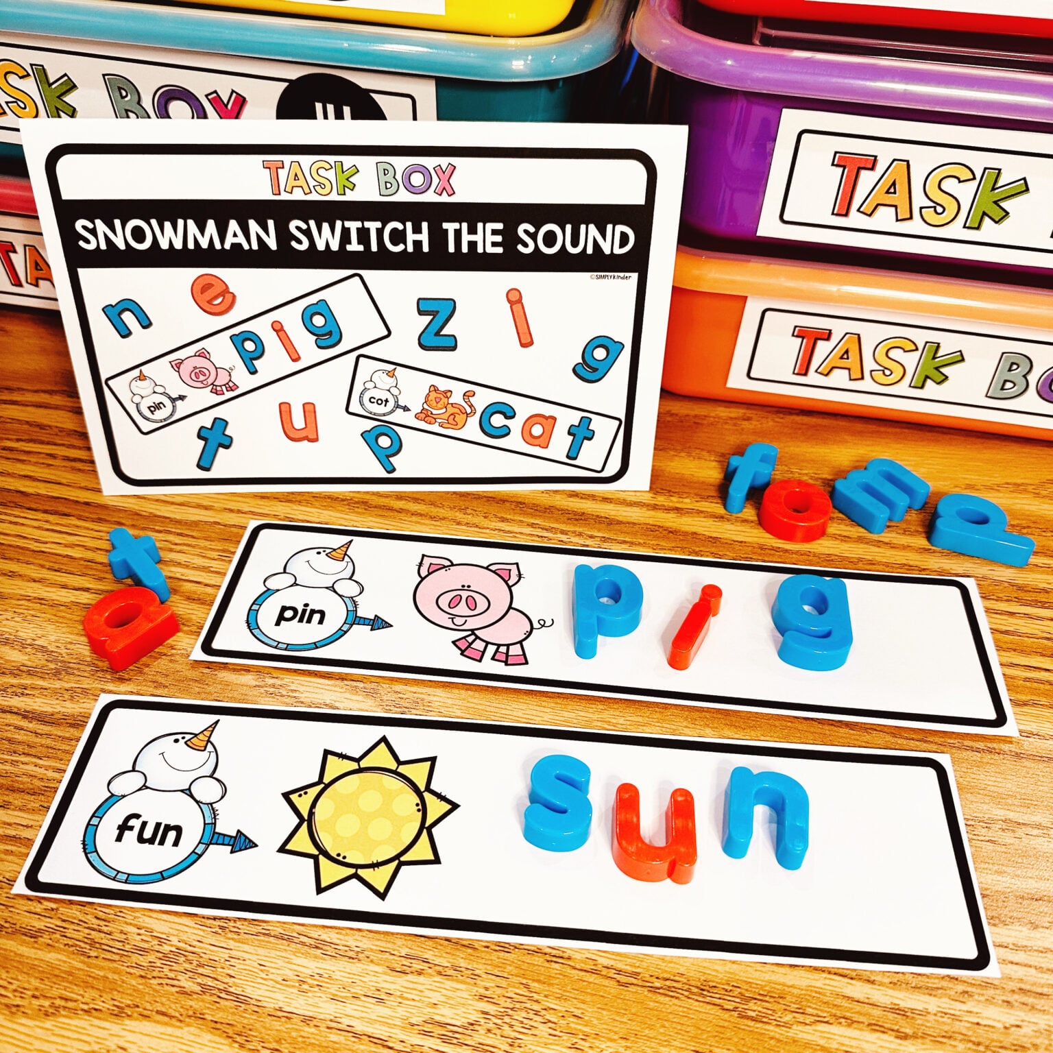 Snowman Switch The Sounds Morning Bins/Task Boxes - Simply Kinder ...