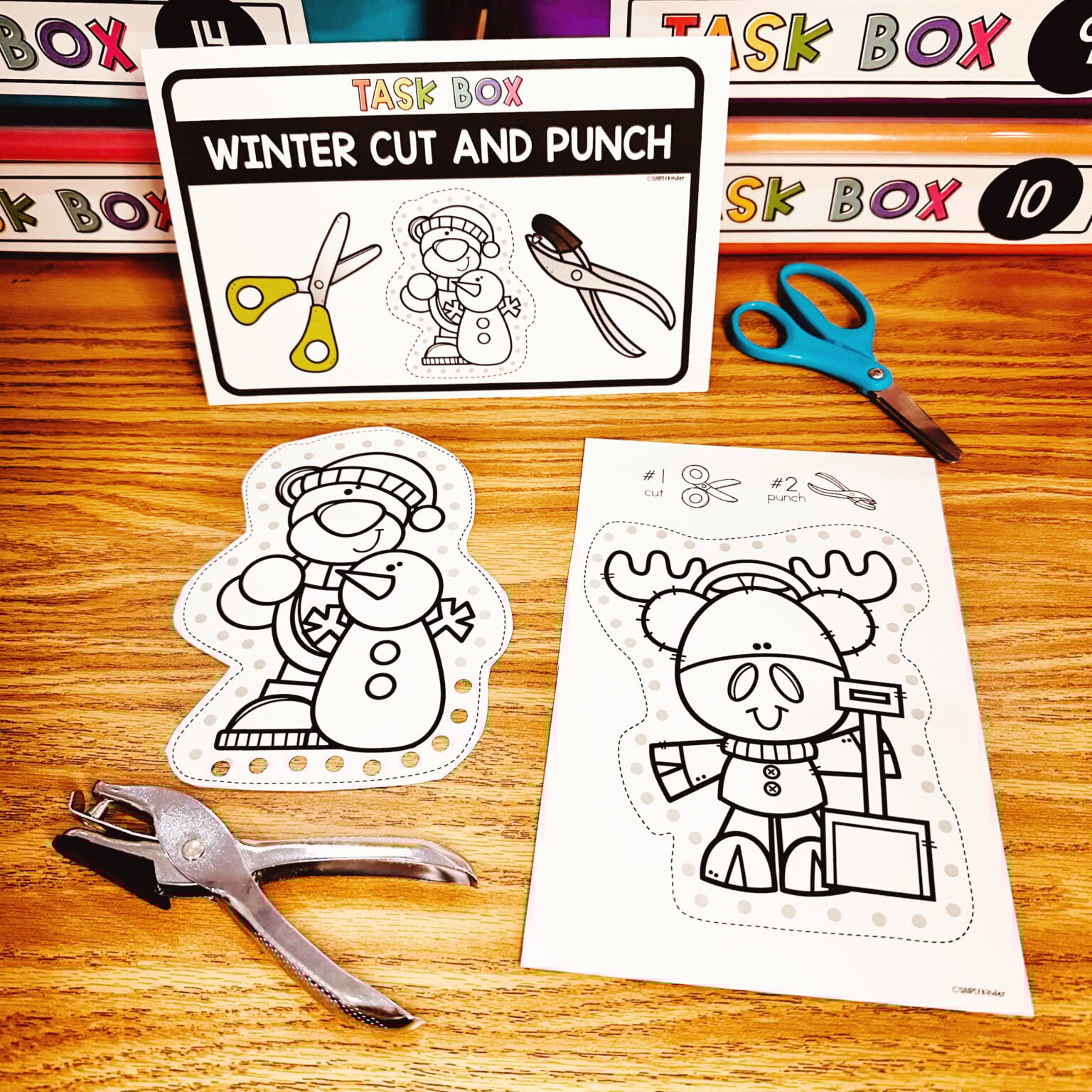 Winter Cut and Punch Morning Bins/Task Boxes - Simply Kinder ...