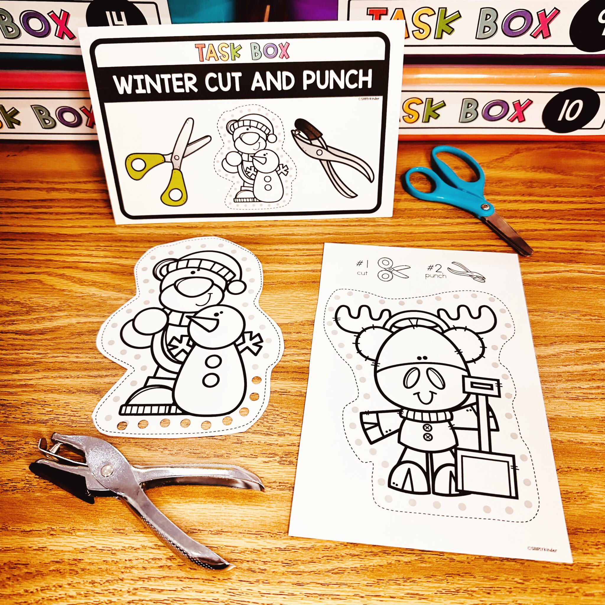 Winter Cut and Punch Morning Bins/Task Boxes - Simply Kinder ...