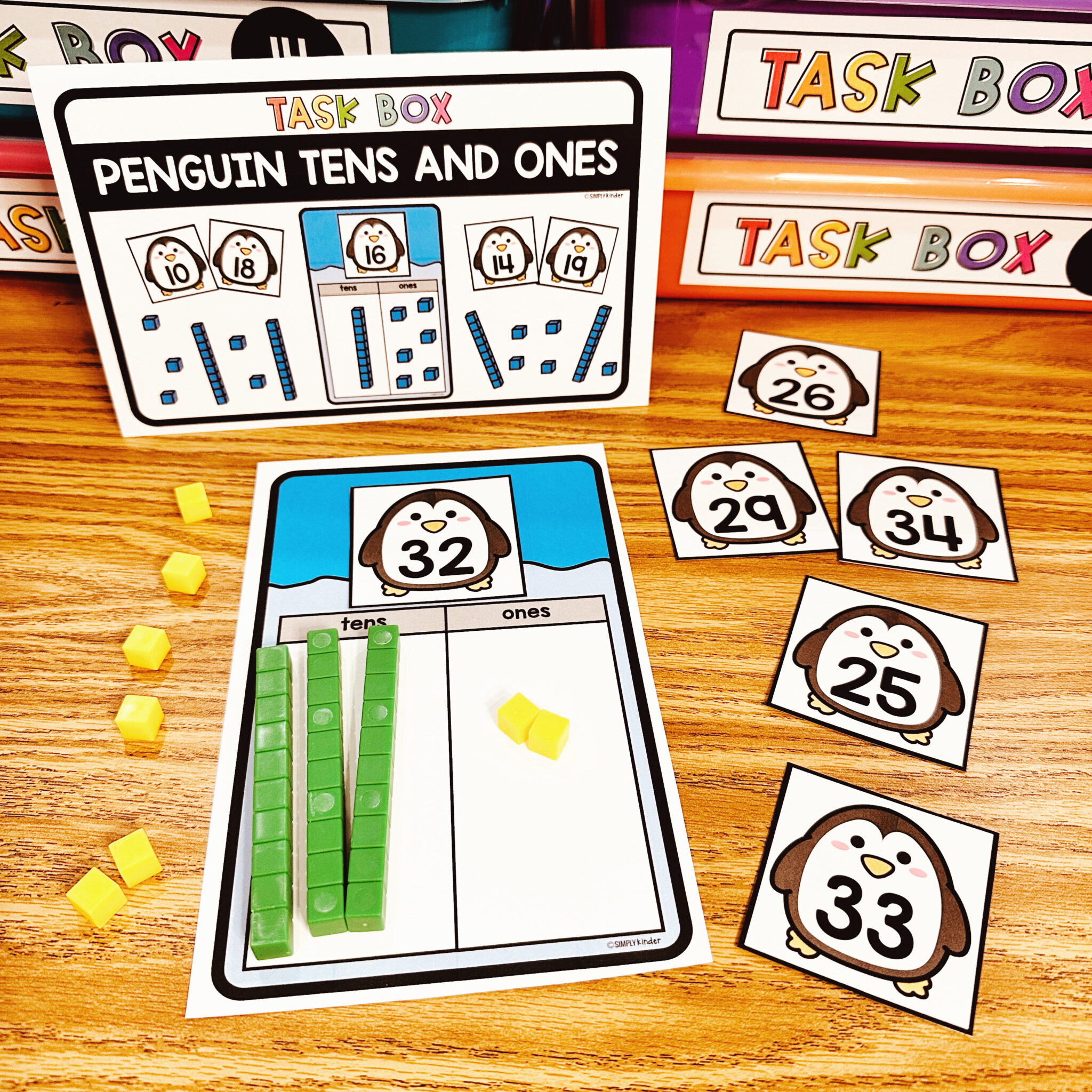 Penguin Tens and Ones Morning Bins/Task Boxes - Simply Kinder ...