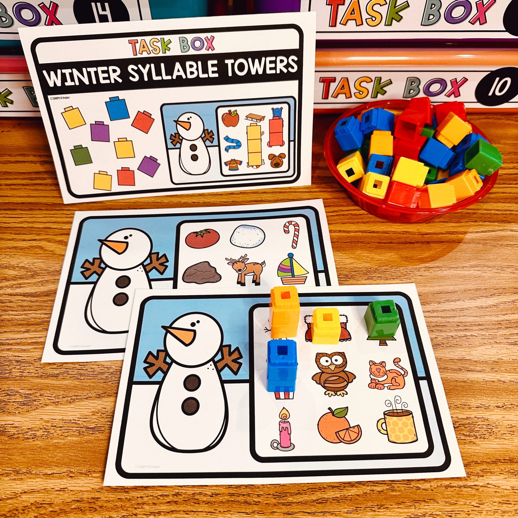 Winter Syllable Towers Morning Bins/Task Boxes - Simply Kinder ...
