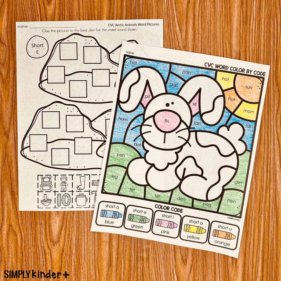 Arctic Animals CVC Words Printables - Simply Kinder Plus Printables ...