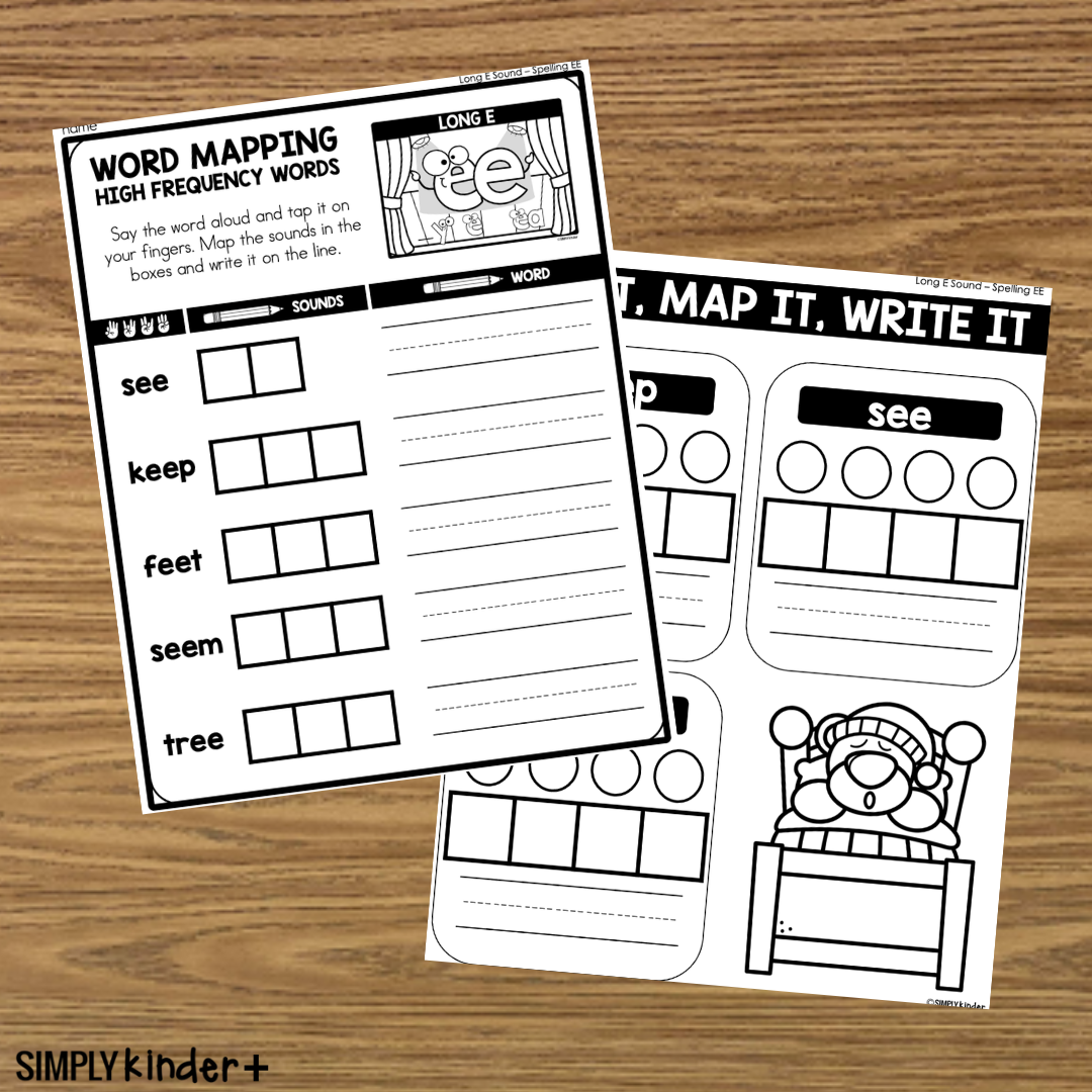Long E Spelled EE Word Mapping - Sight Words by Phonics Skills - Simply ...