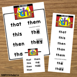 Digraph TH Voiced Word Lists - Sight Words by Phonics Skills - Simply ...