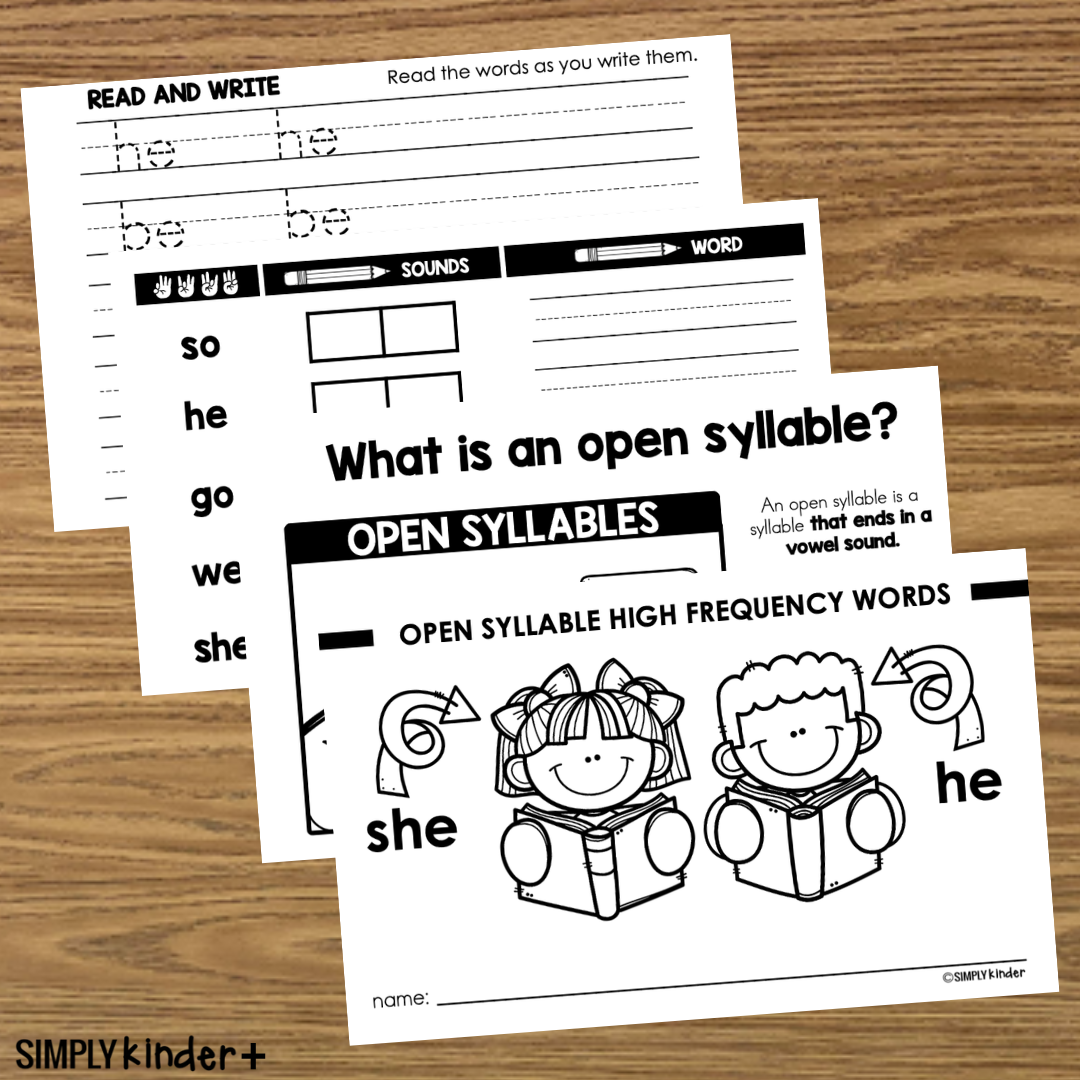 CV Open Syllable Book - Sight Words by Phonics Skills - Simply Kinder ...