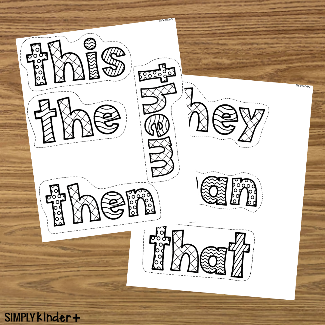 Digraph TH Voiced Cut and Color - Sight Words by Phonics Skills ...