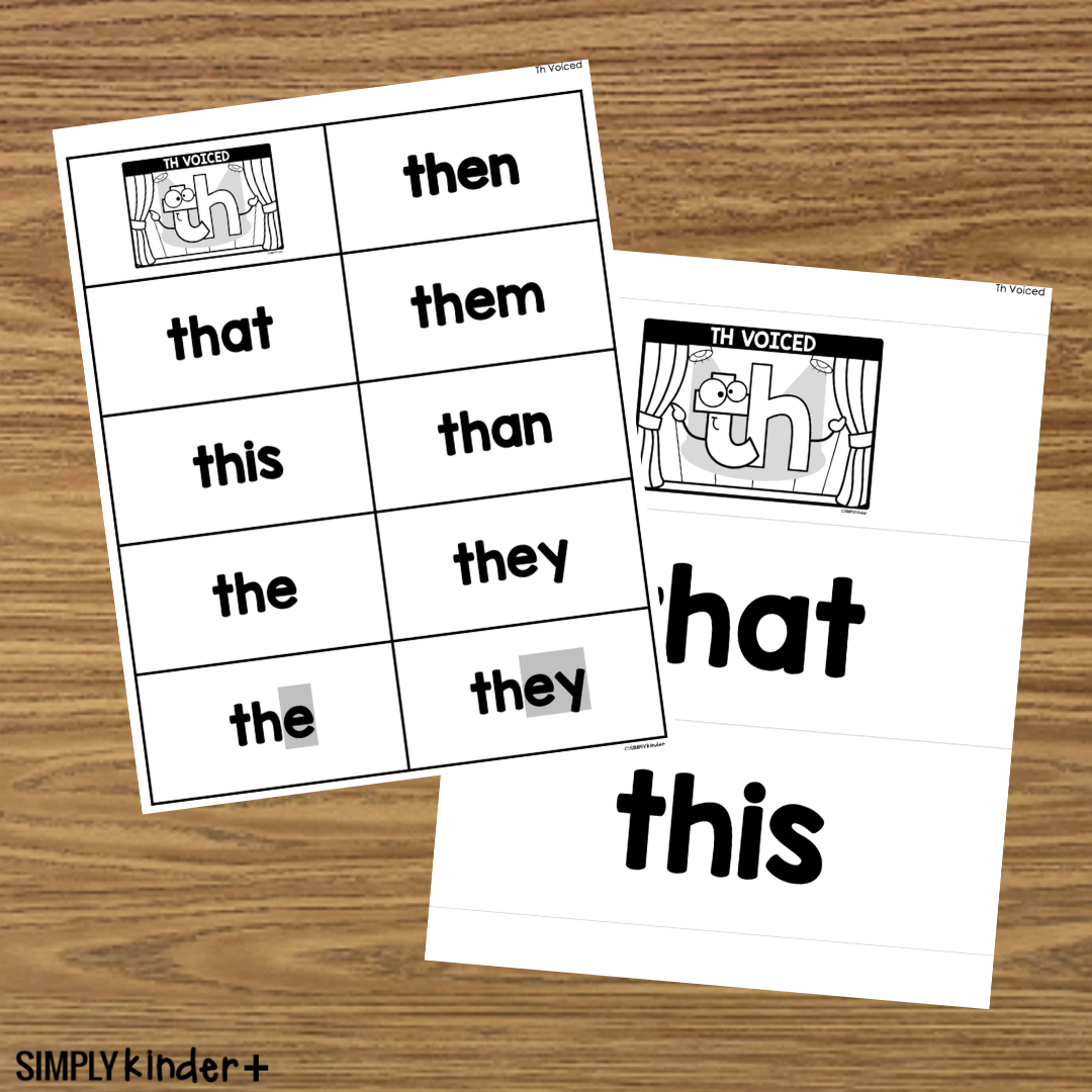 Digraph TH Voiced Pocket Chart Cards - Sight Words by Phonics Skills ...