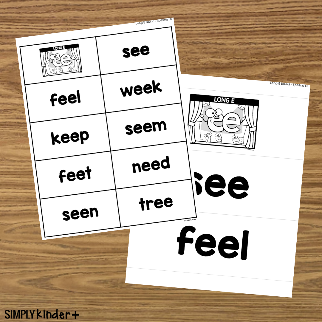 Long E Spelled EE Pocket Chart Cards - Sight Words by Phonics Skills ...