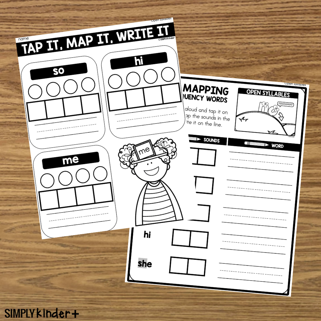 CV Open Syllable Word Mapping - Sight Words by Phonics Skills - Simply ...