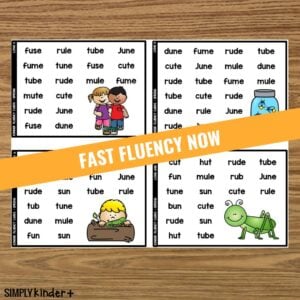 Long and Short U Kindergarten Fluency - Spring - Simply Kinder ...
