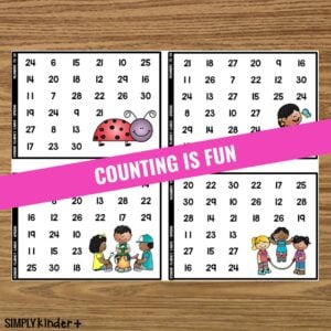 Numbers to 30 Kindergarten Fluency - Spring - Simply Kinder + Printable ...