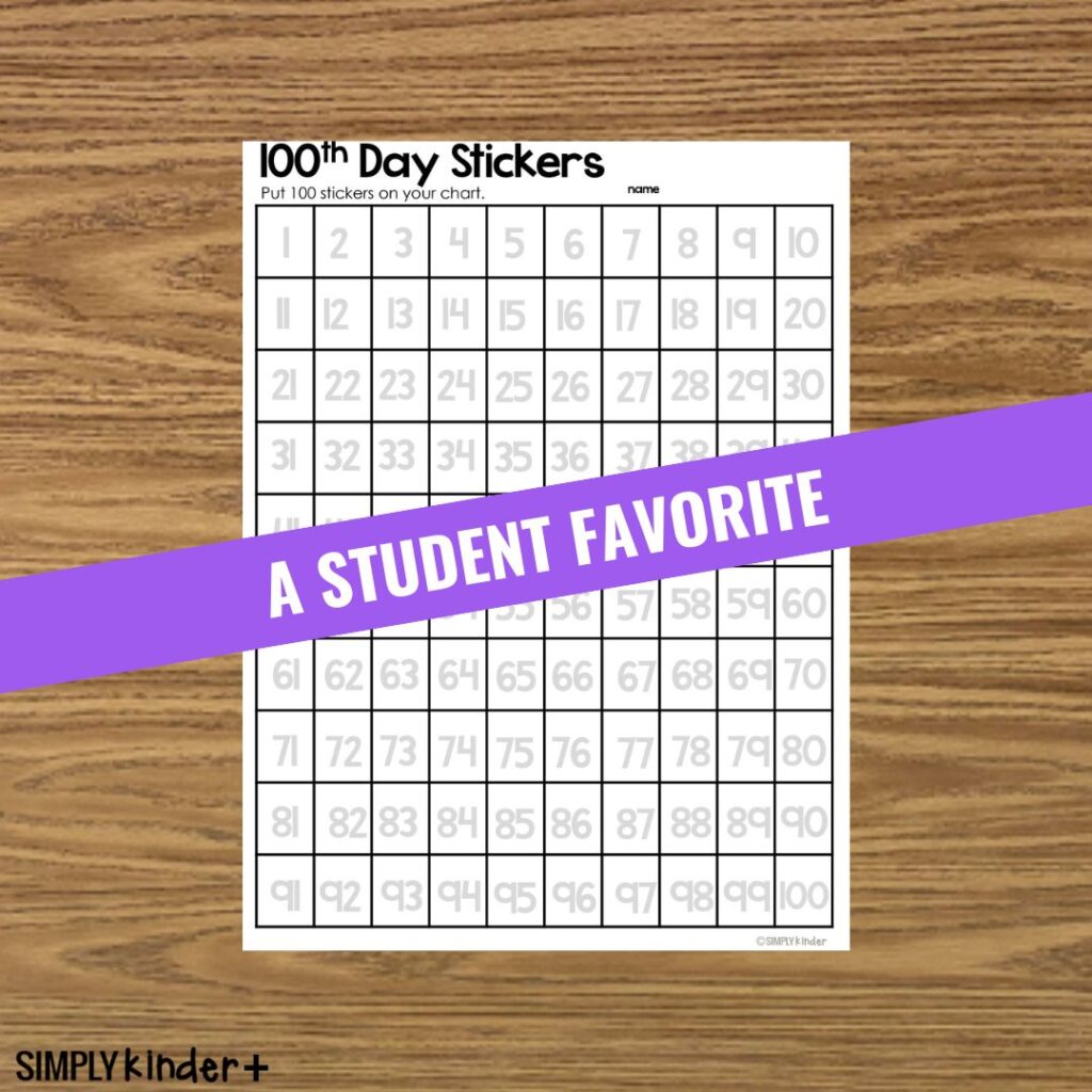 100th Day Stickers Chart- 100th Day of School Activities - Simply ...
