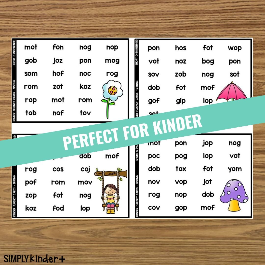 Short O Nonsense Kindergarten Fluency - Spring - Simply Kinder ...