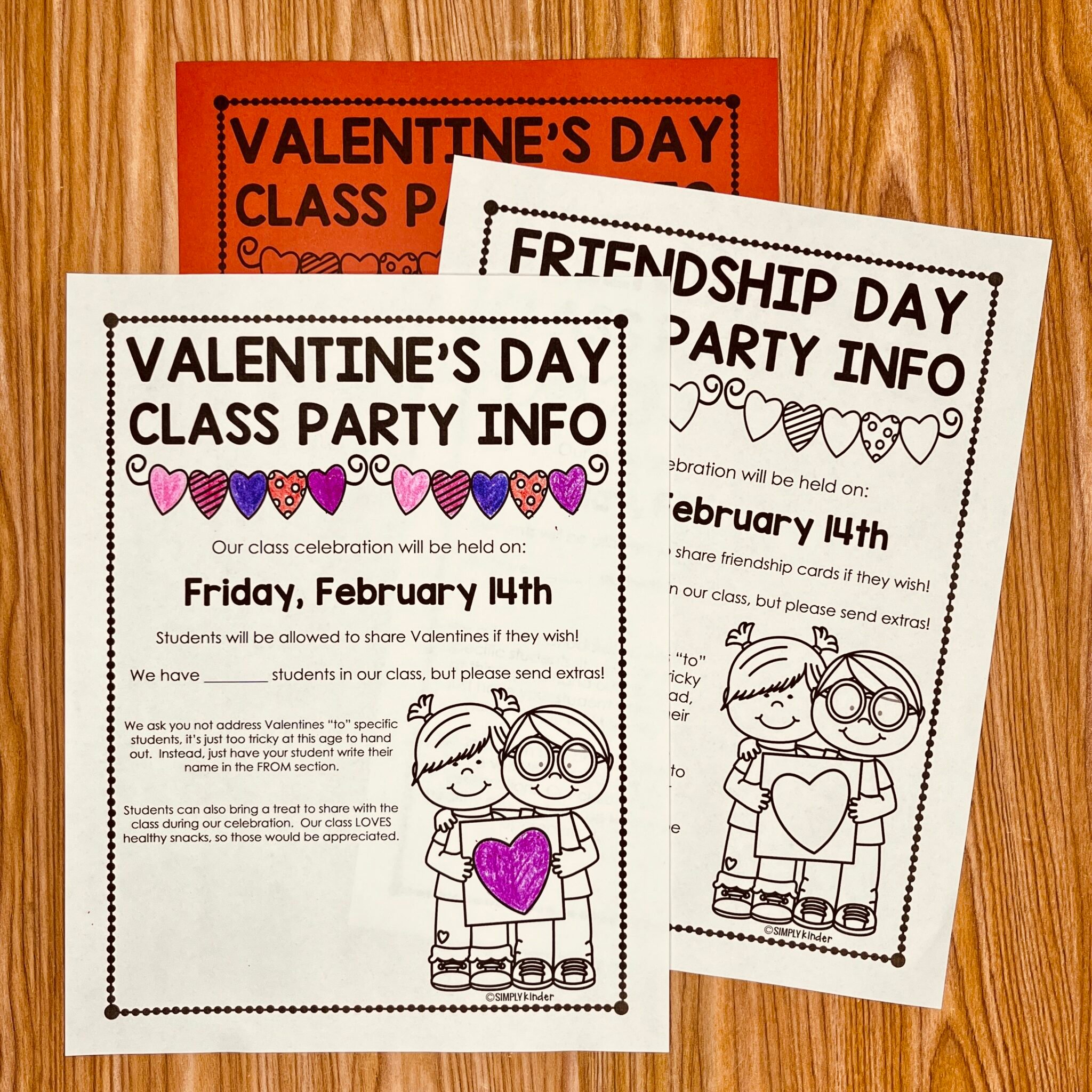 Valentine's Day Party Parent Letter - Simply Kinder + Printable Membership