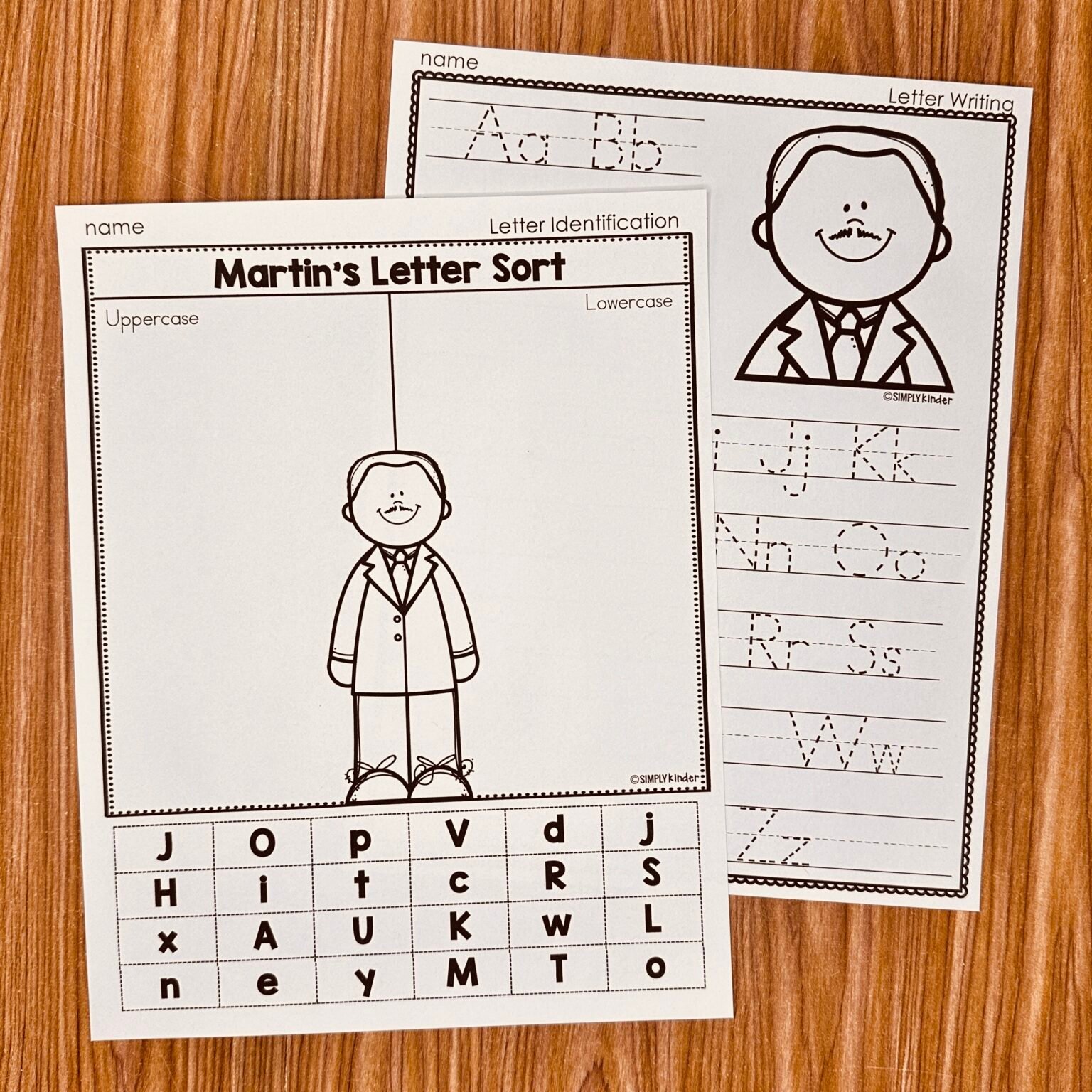 Martin Luther King Alphabet No Prep Printables - Simply Kinder ...
