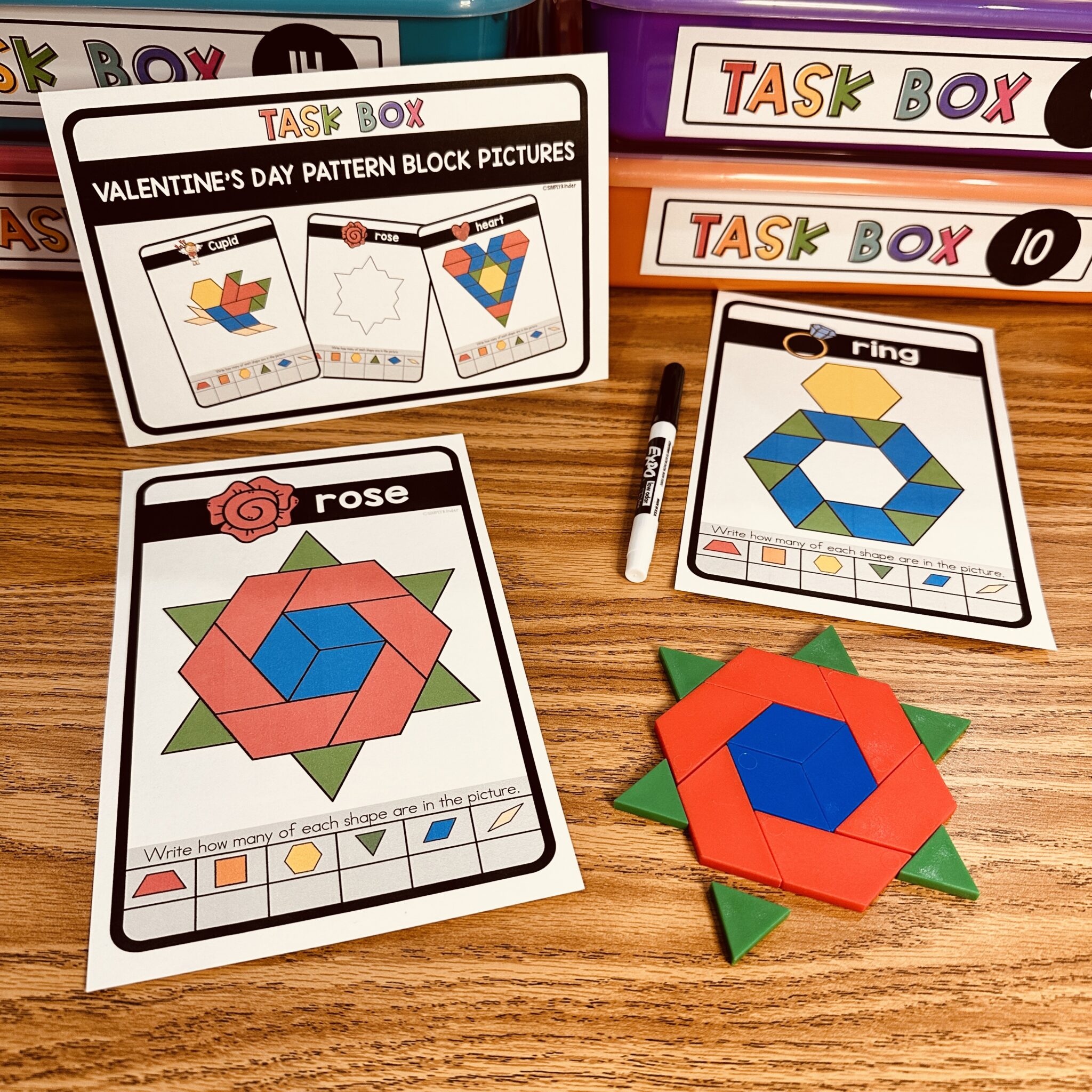 Valentine's Day Block Pictures Morning Bins/Task Boxes - Simply Kinder ...