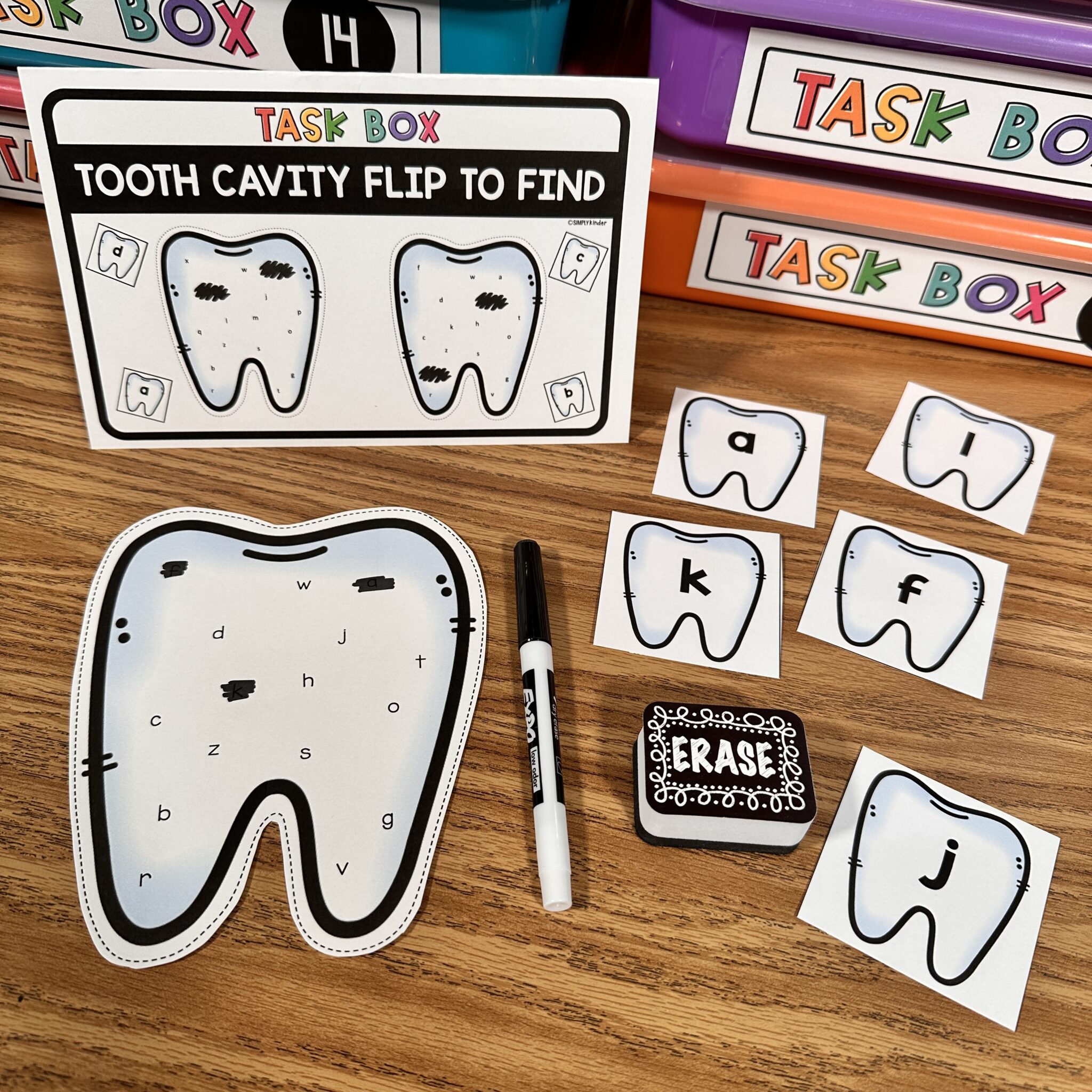 Tooth Cavity Flip to Find Morning Bins/Task Boxes - Simply Kinder ...