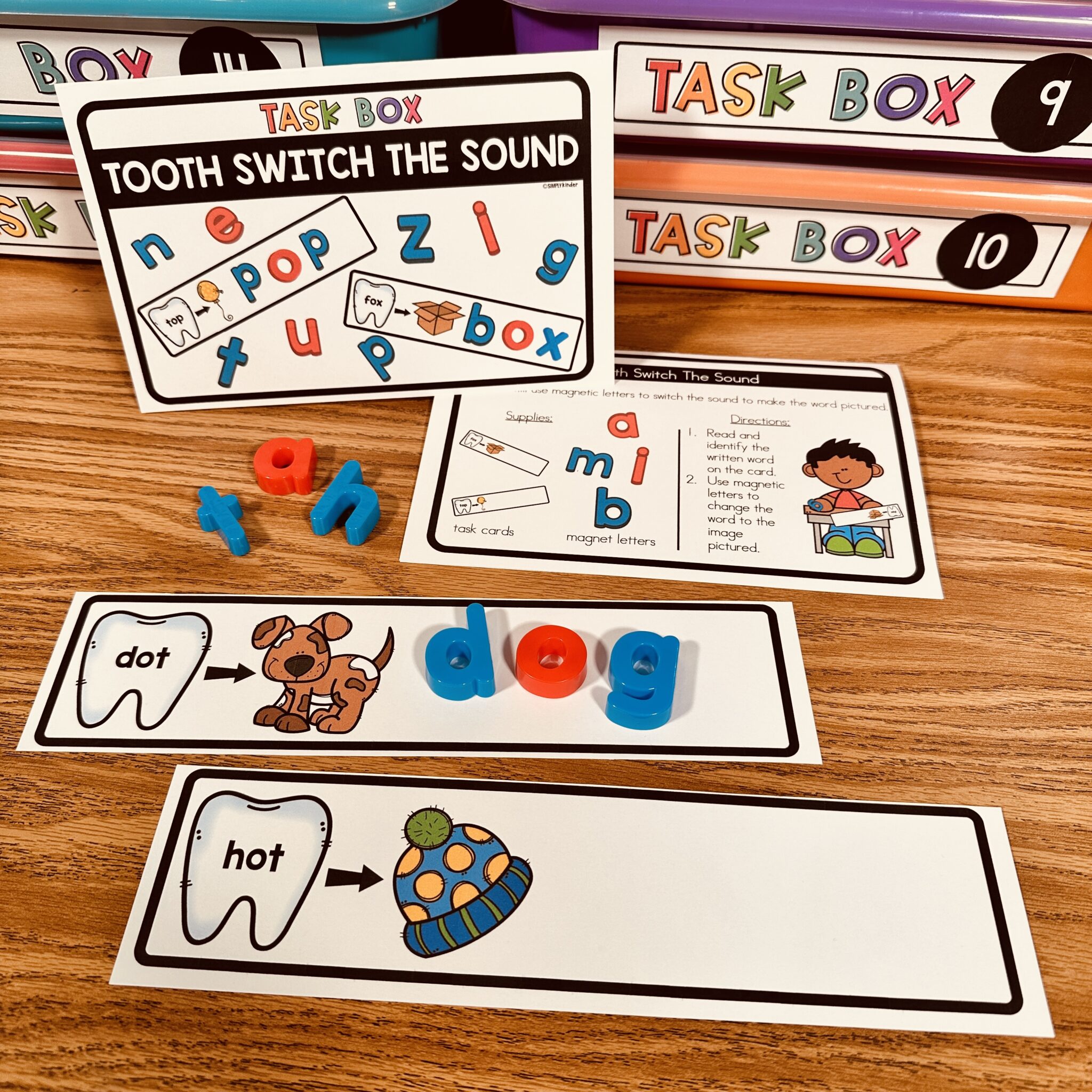 Tooth Switch the Sound Morning Bins/Task Boxes - Simply Kinder ...