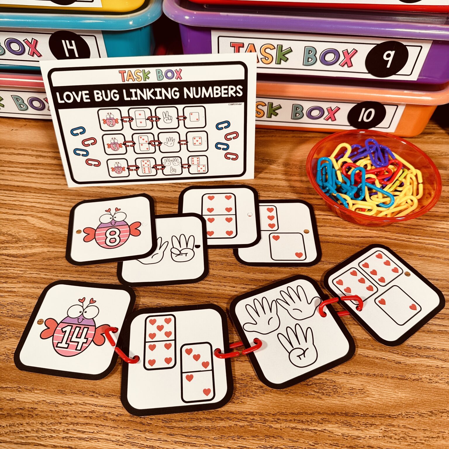 Love Bug Linking Numbers Morning Bins/Task Boxes - Simply Kinder ...