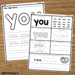 You - Sight Word Printable Activities - Simply Kinder + Printable ...