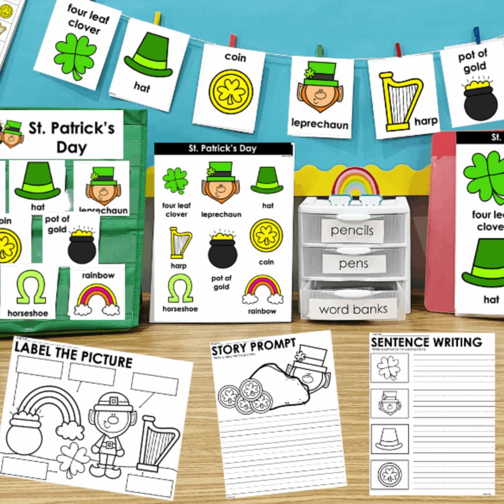 St. Patrick's Day Word Bank Writing Center - Simply Kinder + Printable ...