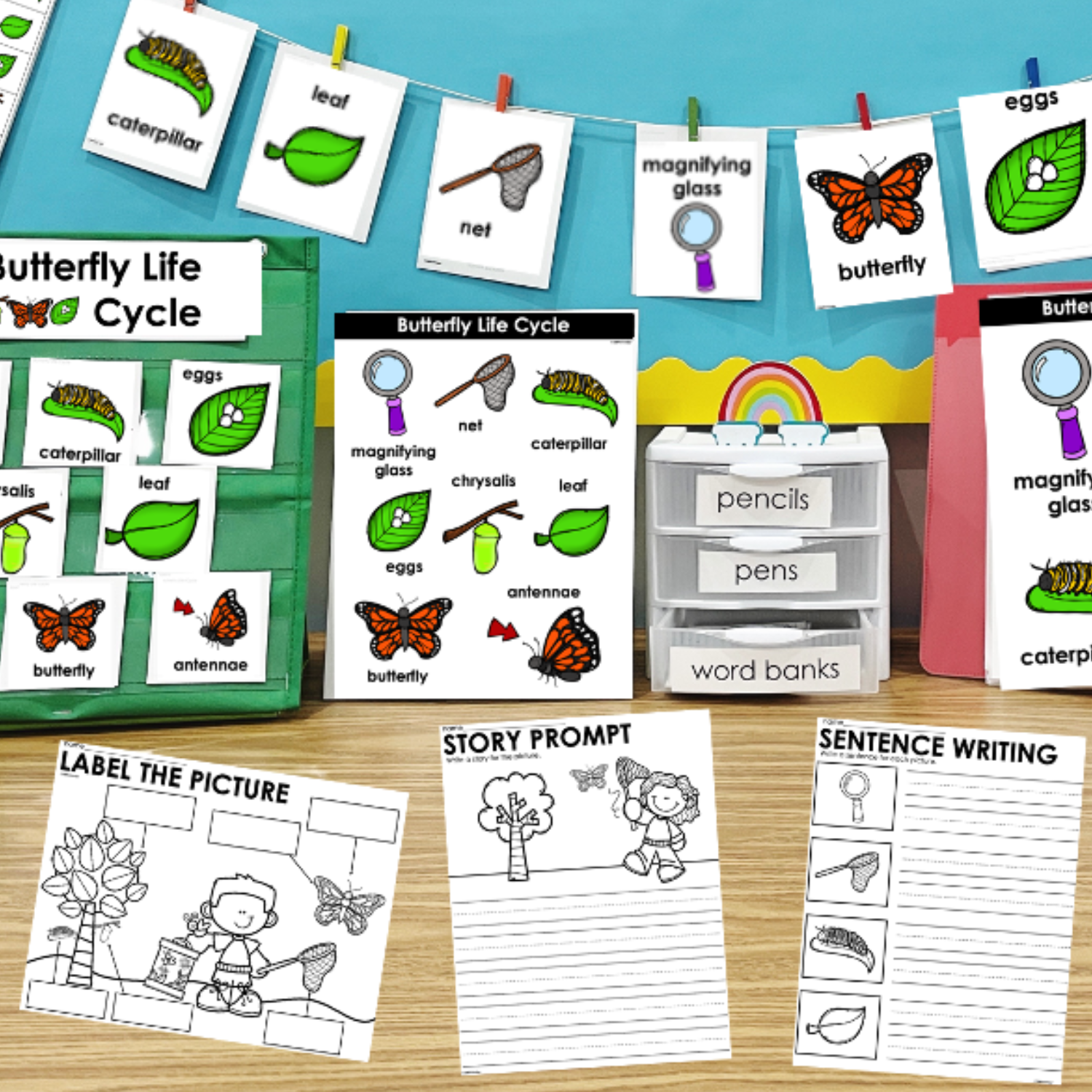 Butterfly Life Cycle Word Bank Writing Center - Simply Kinder ...
