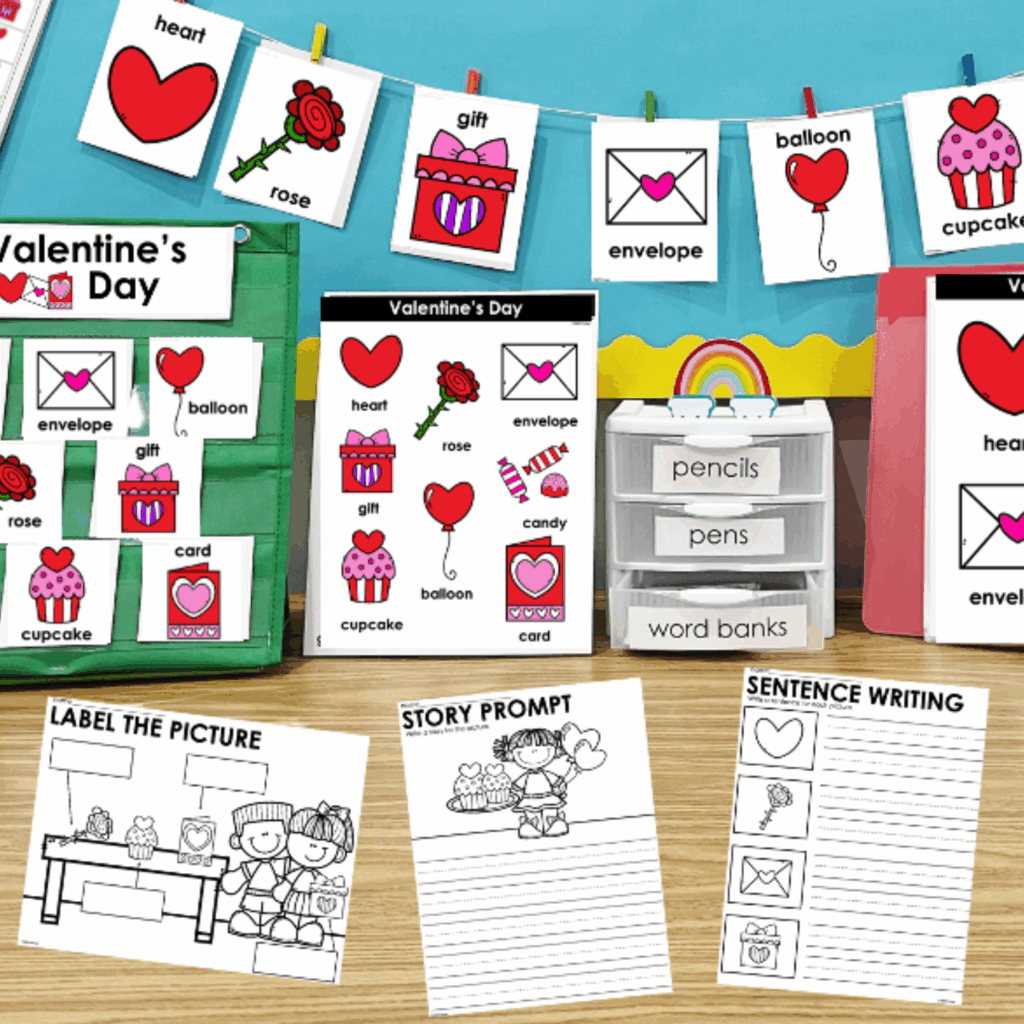 Valentine's Day Day Word Bank Writing Center - Simply Kinder ...