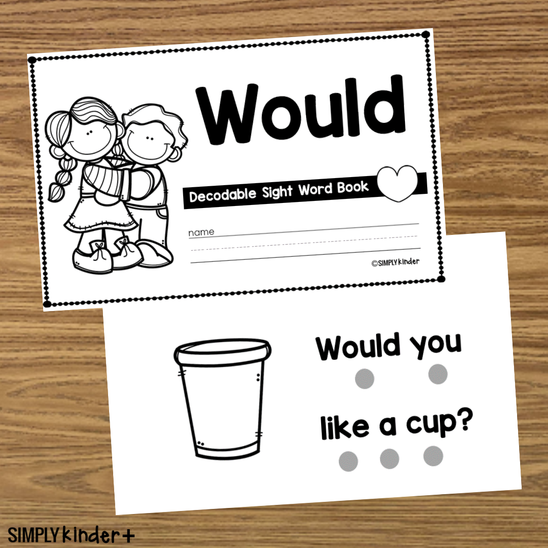 Would - Sight Word Book Activities - Simply Kinder + Printable Membership