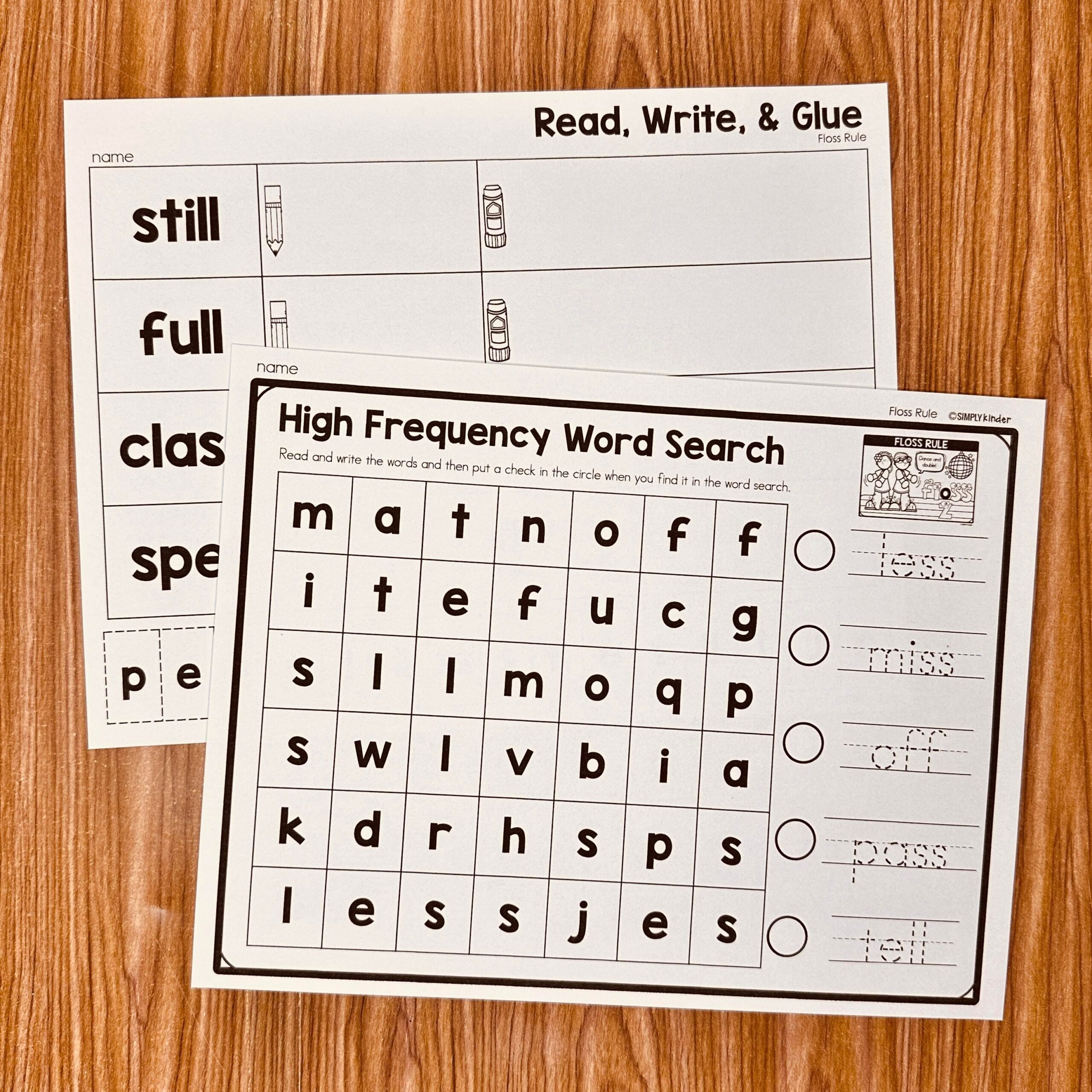 Floss Rule Printable - Sight Words by Phonics Skills - Simply Kinder ...