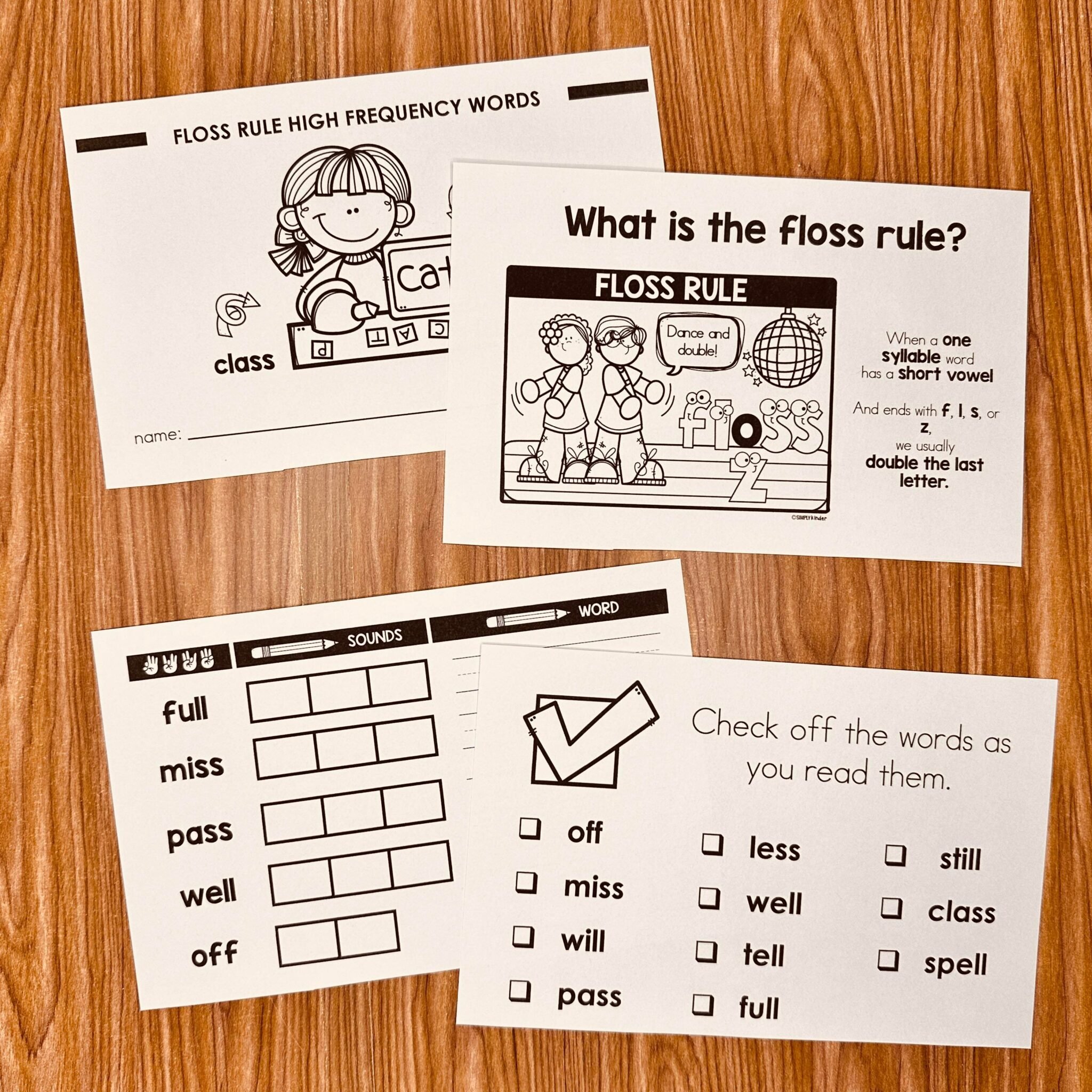Floss Rule Book - Sight Words by Phonics Skills - Simply Kinder Plus