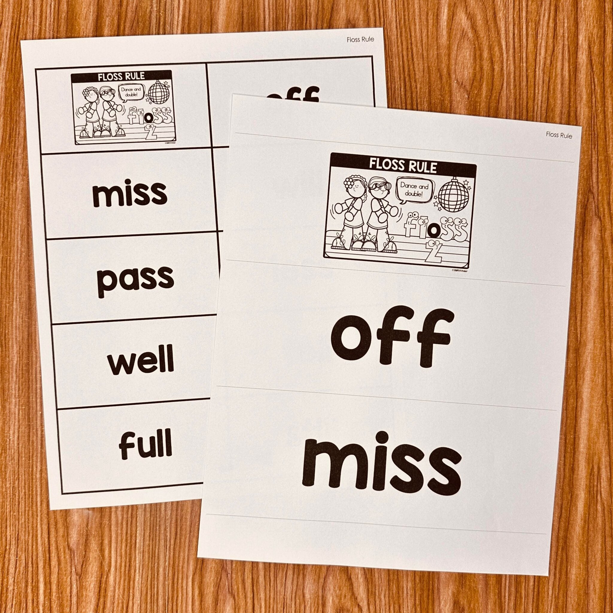Floss Rule Pocket Chart Cards - Sight Words by Phonics Skills - Simply ...