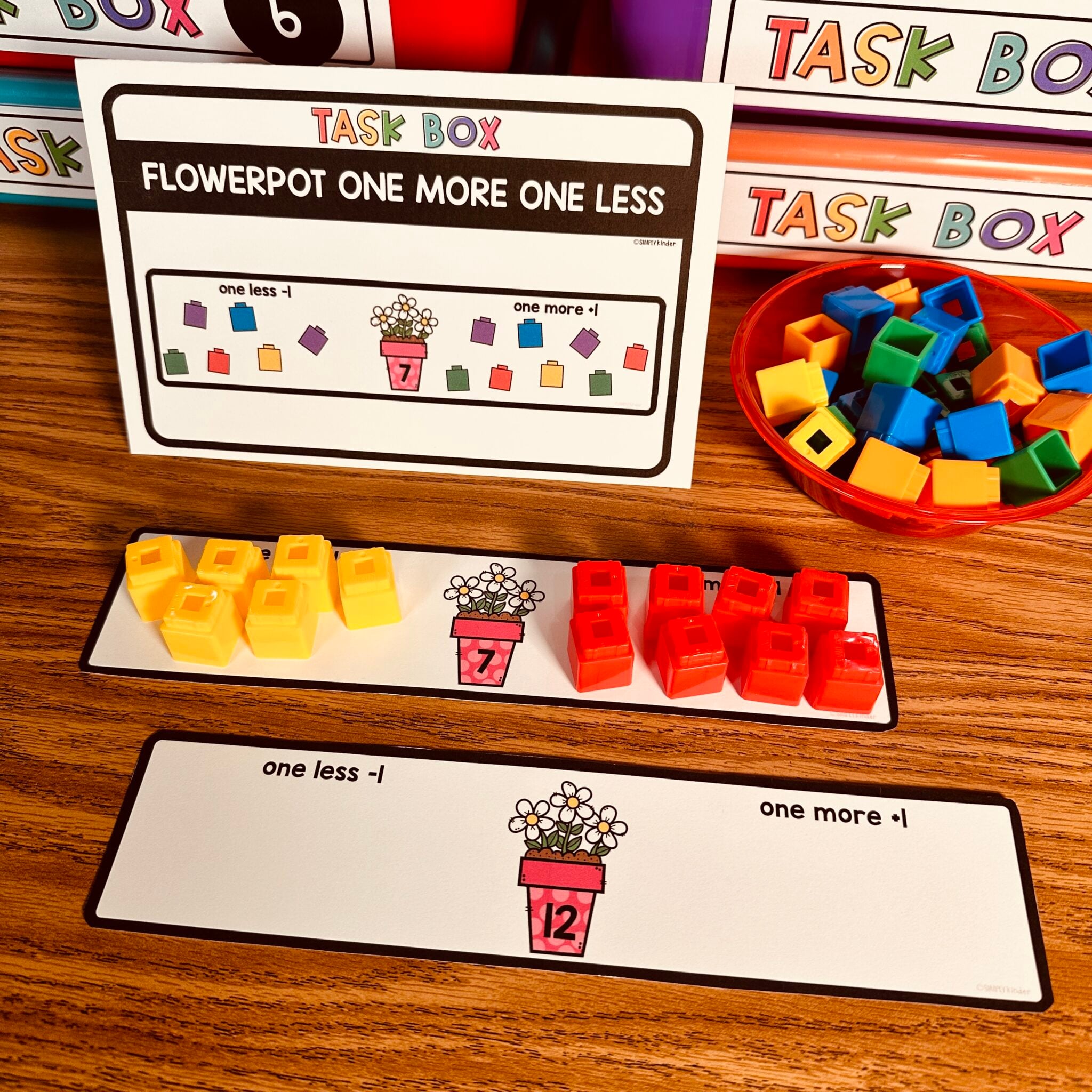 Flowerpot One More One Less Morning Bins/Task Boxes - Simply Kinder ...