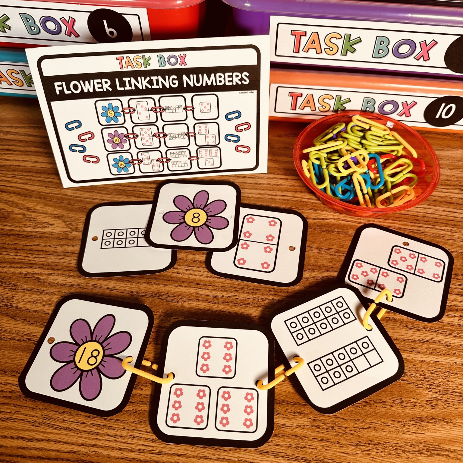 Flower Linking Numbers Morning Bins/Task Boxes - Simply Kinder ...