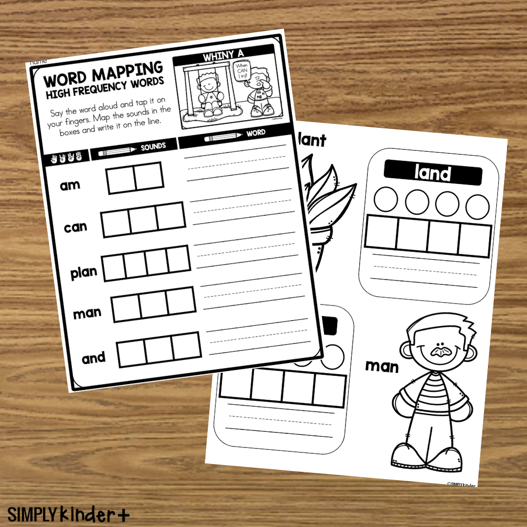 Whiny A Word Mapping - Sight Words by Phonics Skills - Simply Kinder ...