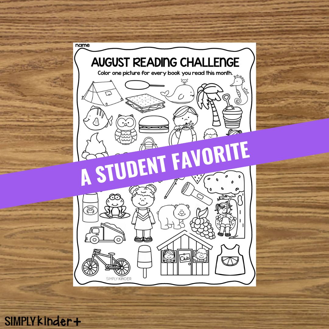 August Coloring Reading Log - Simply Kinder + Printable Membership