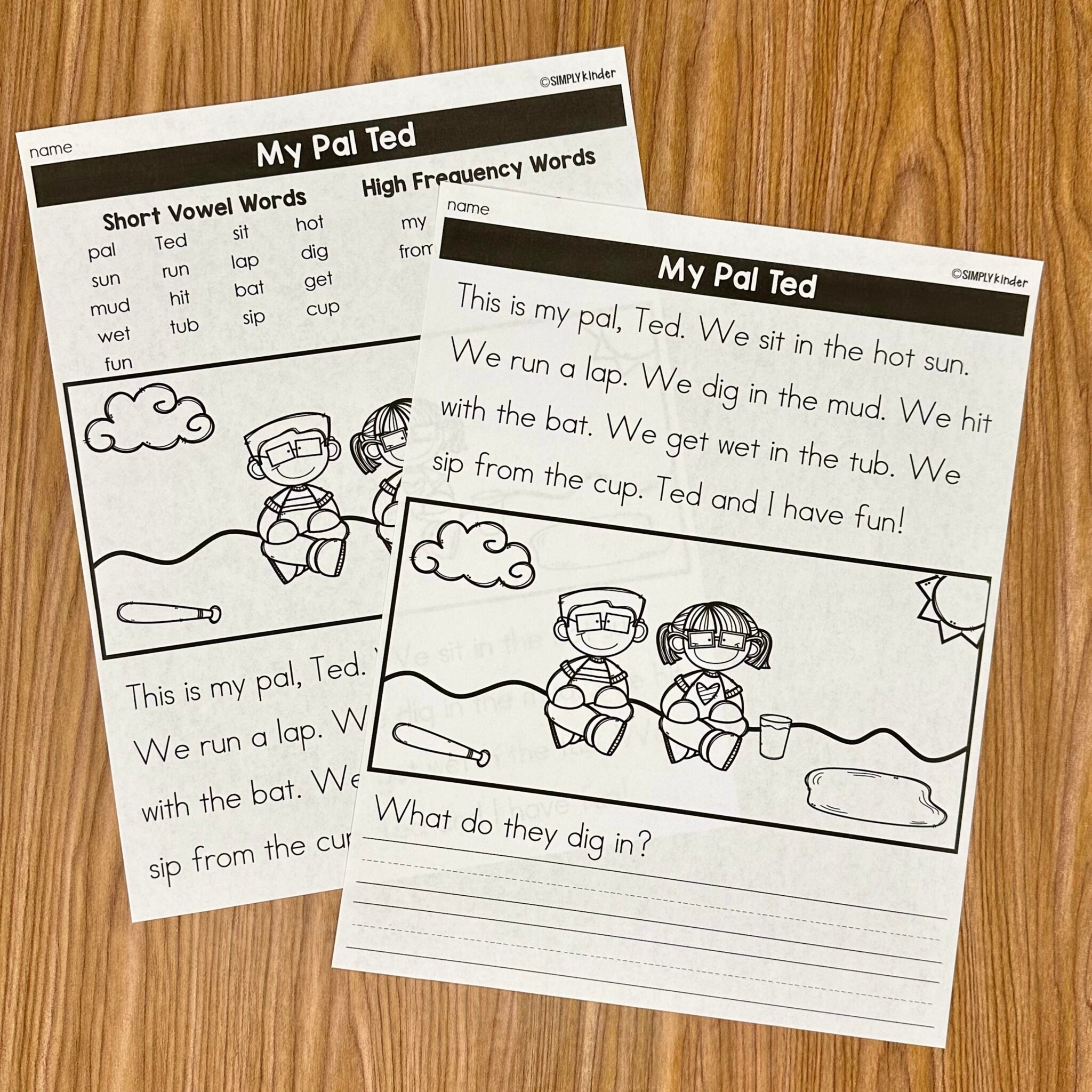 April Short Vowel Passages Printable - Simply Kinder + Printable Membership