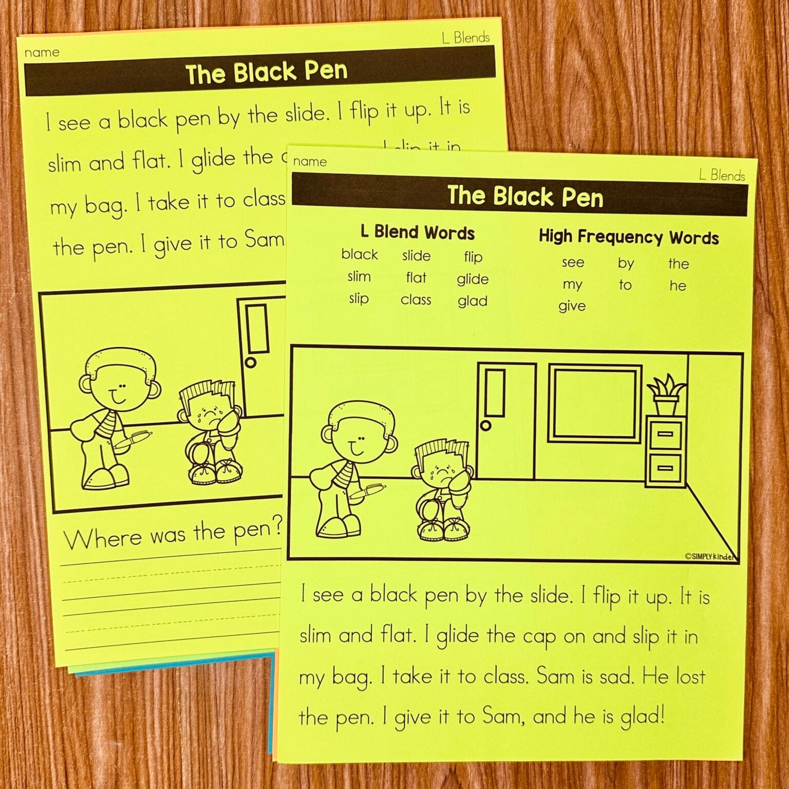 The Black Pen: L Blends Quick Reading Fluency & Comprehension - Simply ...