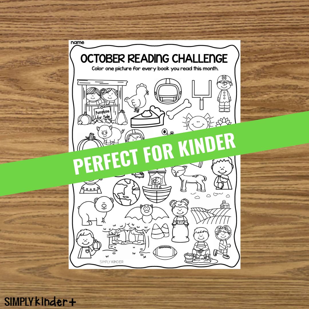 October Coloring Reading Log - Simply Kinder + Printable Membership
