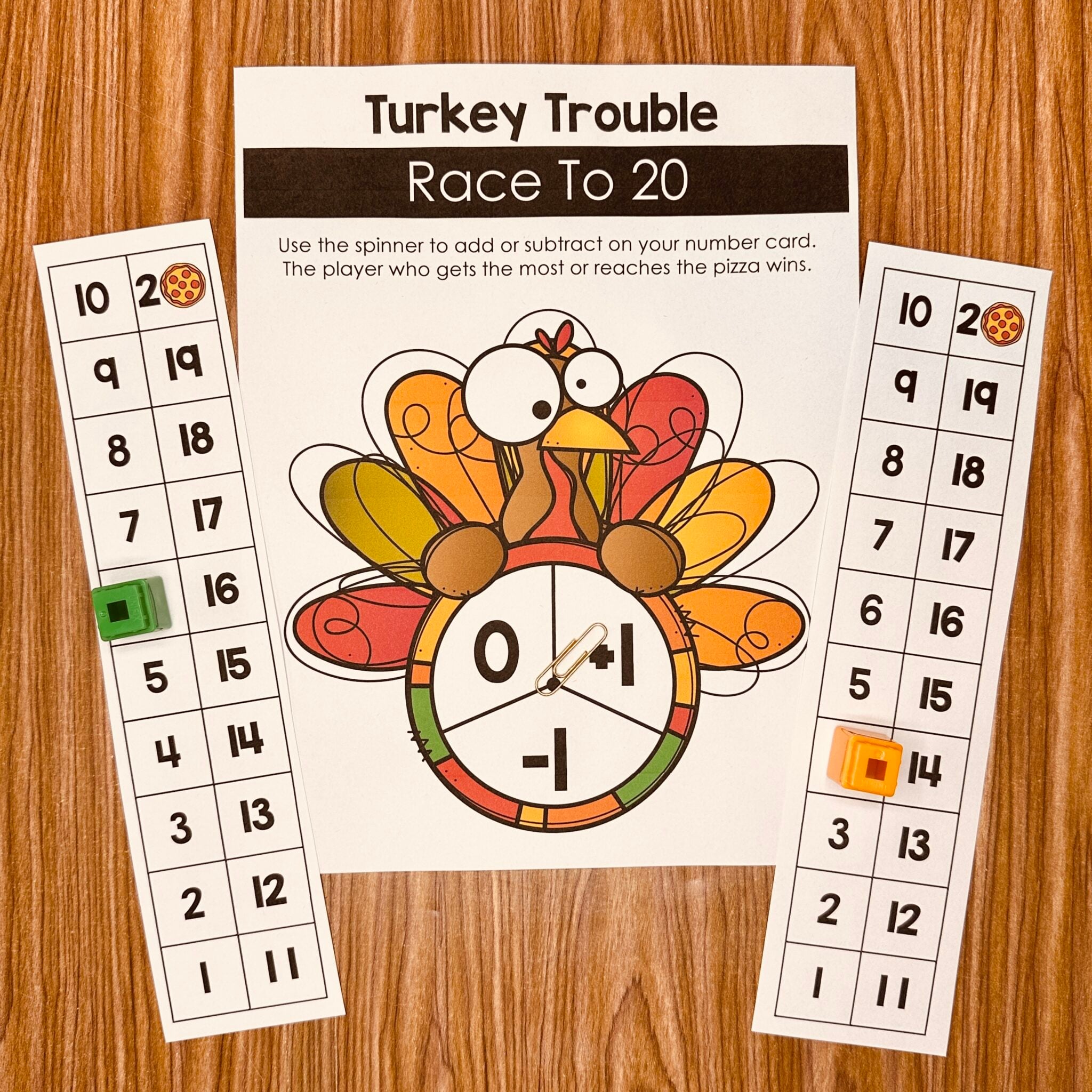 Turkey Trouble Race To The Number - Simply Kinder + Printable Membership