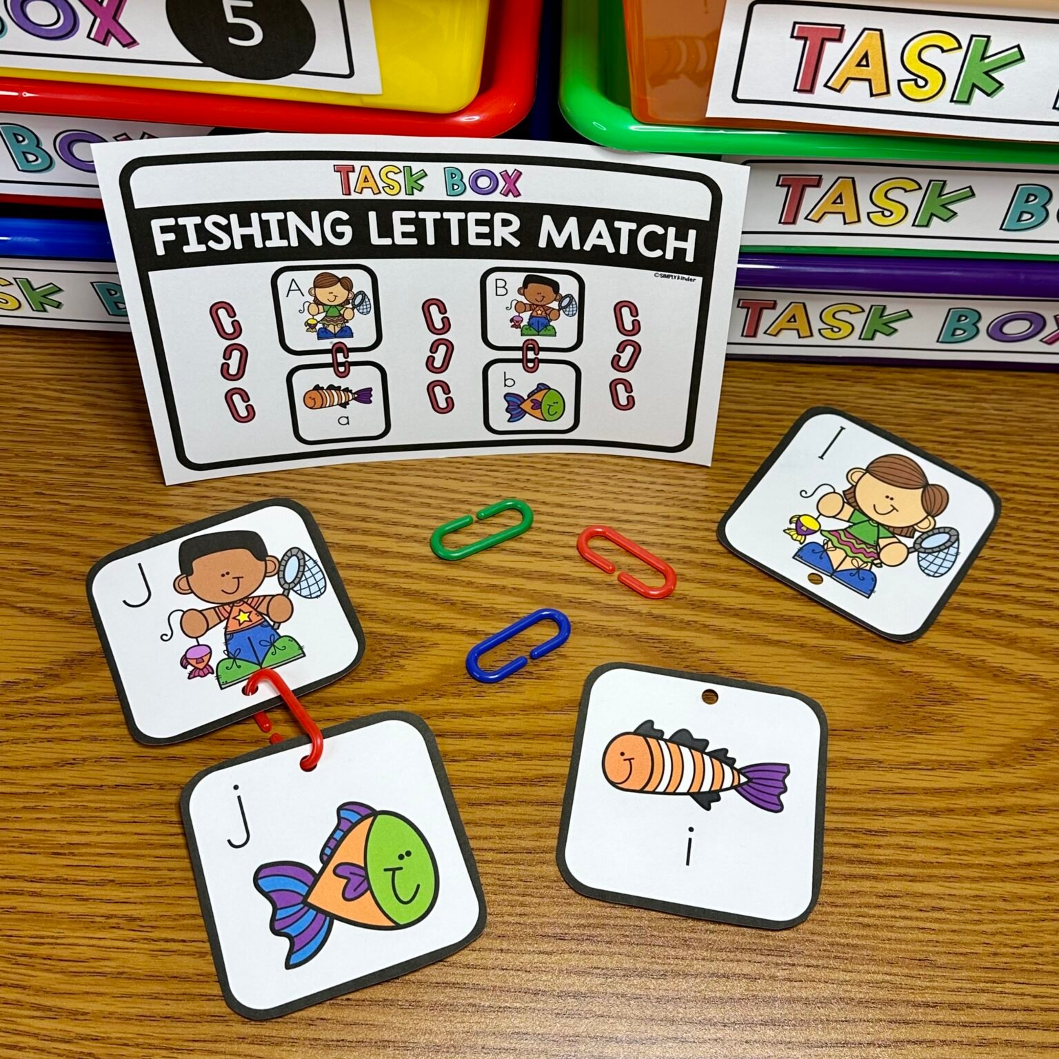 Fishing Uppercase and Lowercase Letter Match Morning Bins/Task Boxes ...