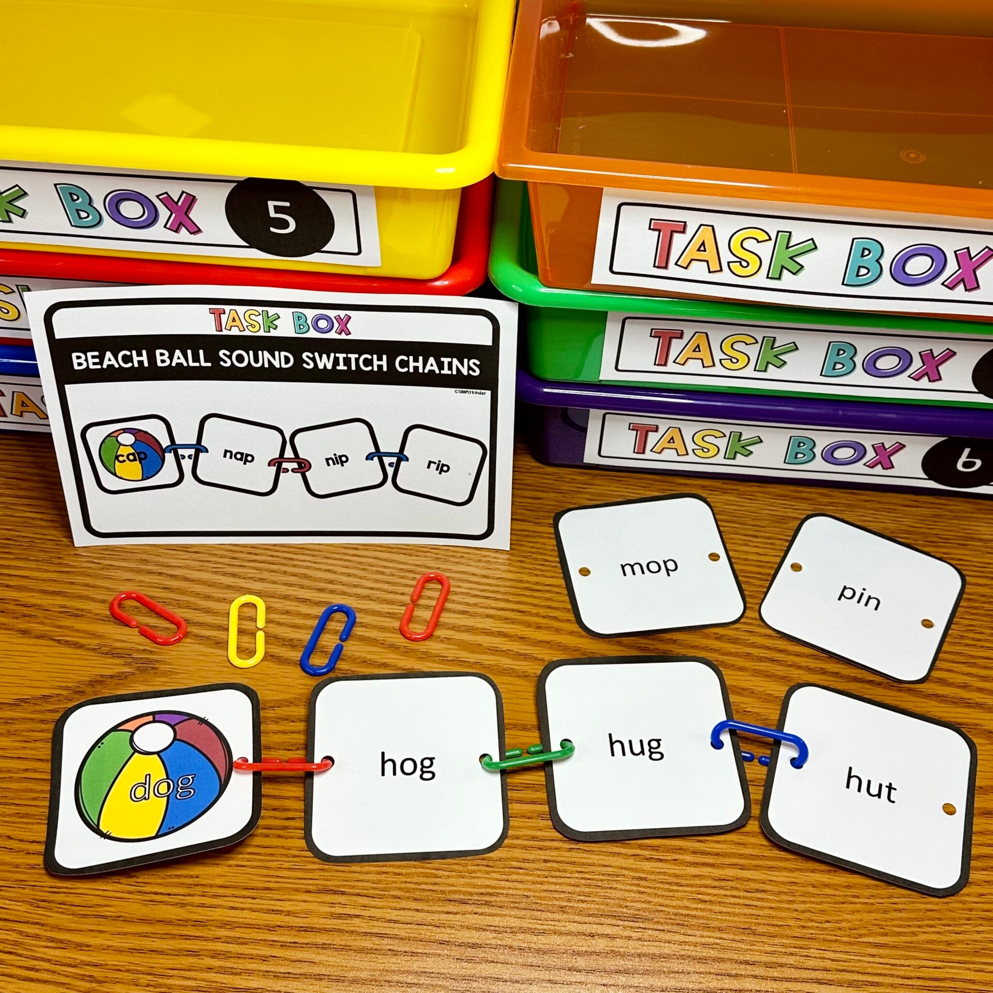 Beach Ball Sound Switch Chains Morning Bins/Task Boxes - Simply Kinder ...