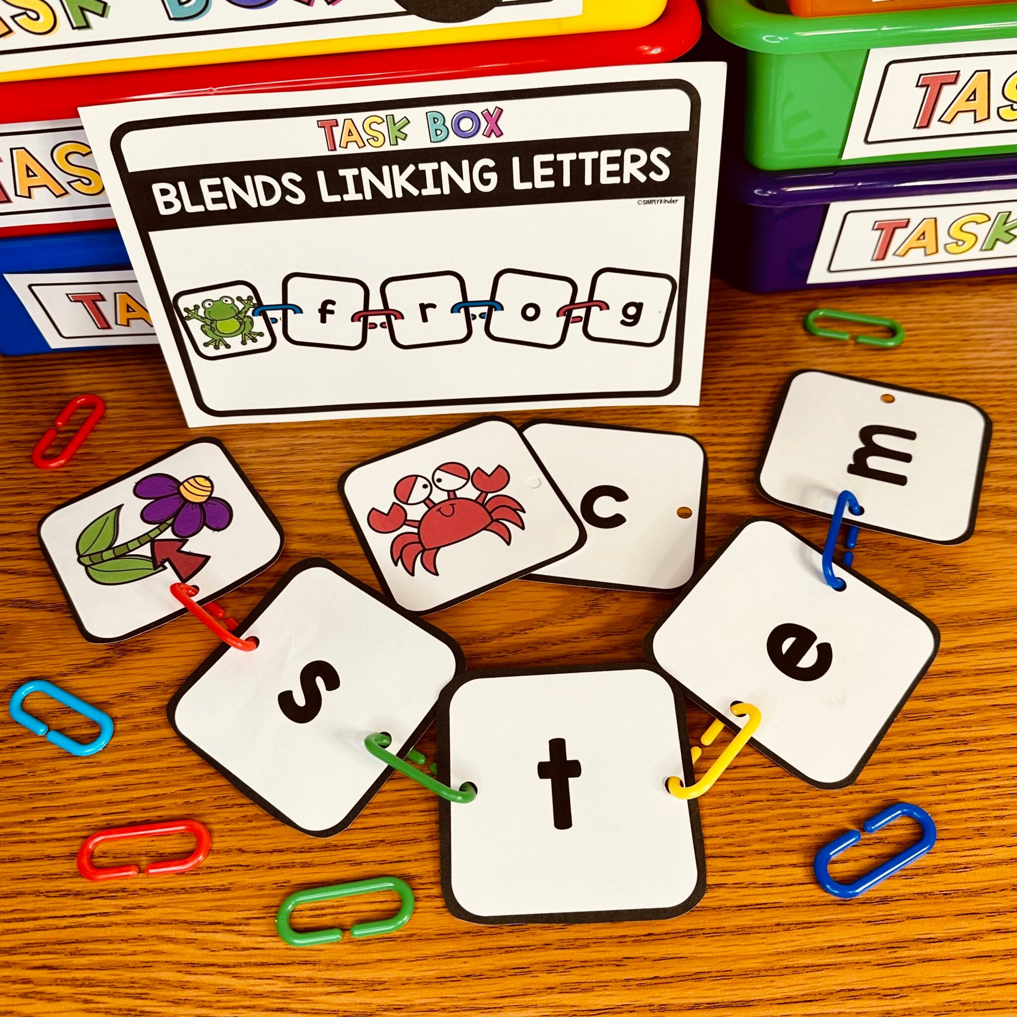 Blends Linking Letters Morning Bins/Task Boxes - Simply Kinder ...