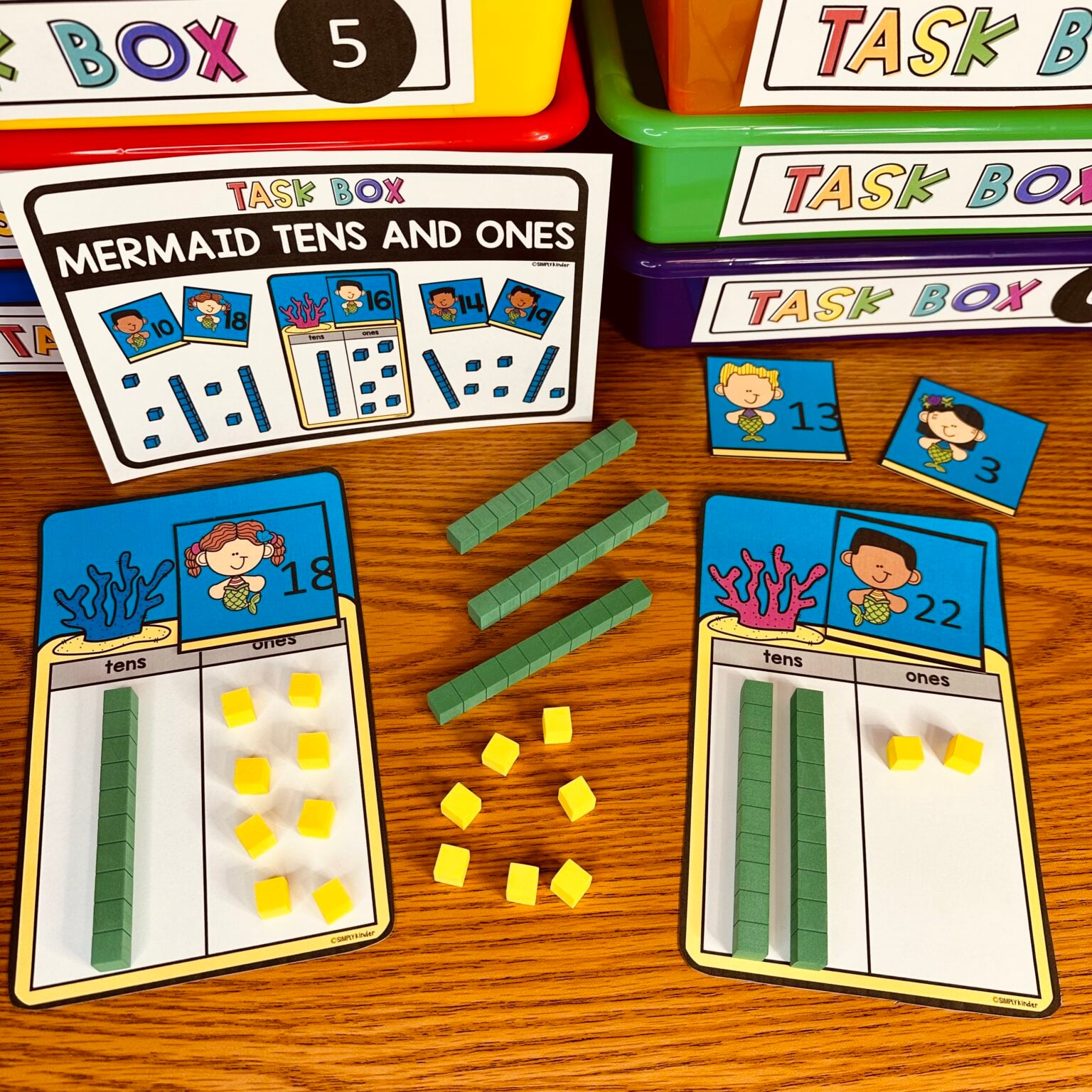 Mermaid Tens and Ones Place Value Morning Bins/Task Boxes - Simply ...