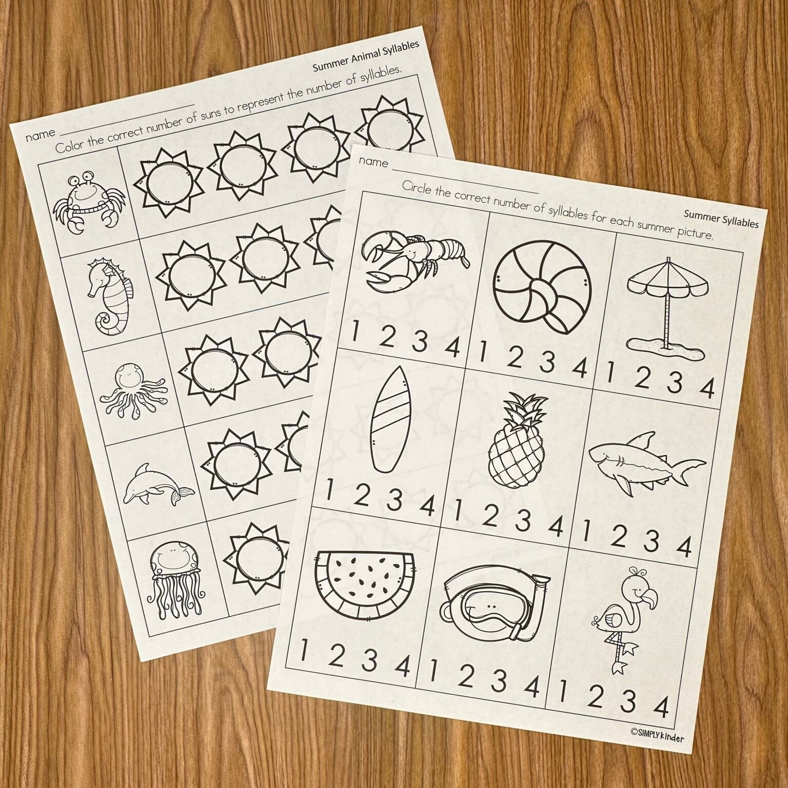 May Summer Syllables Printable - Simply Kinder + Printable Membership