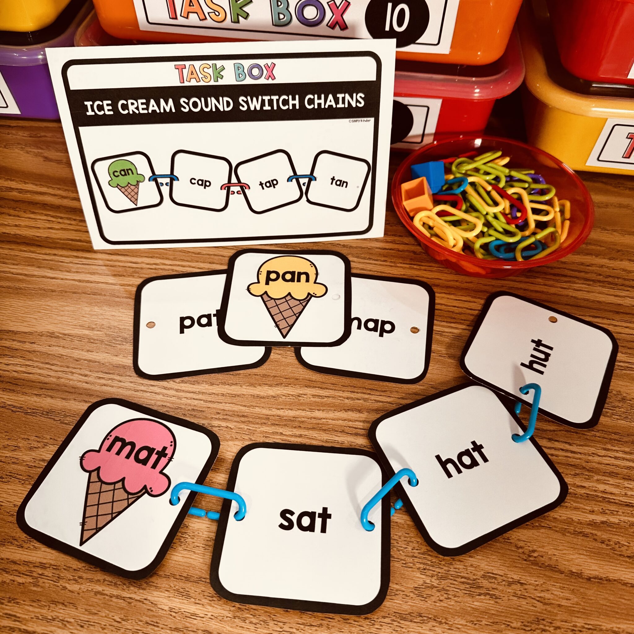 Ice Cream Sound Switch Chains Morning Bins/Task Boxes - Simply Kinder ...