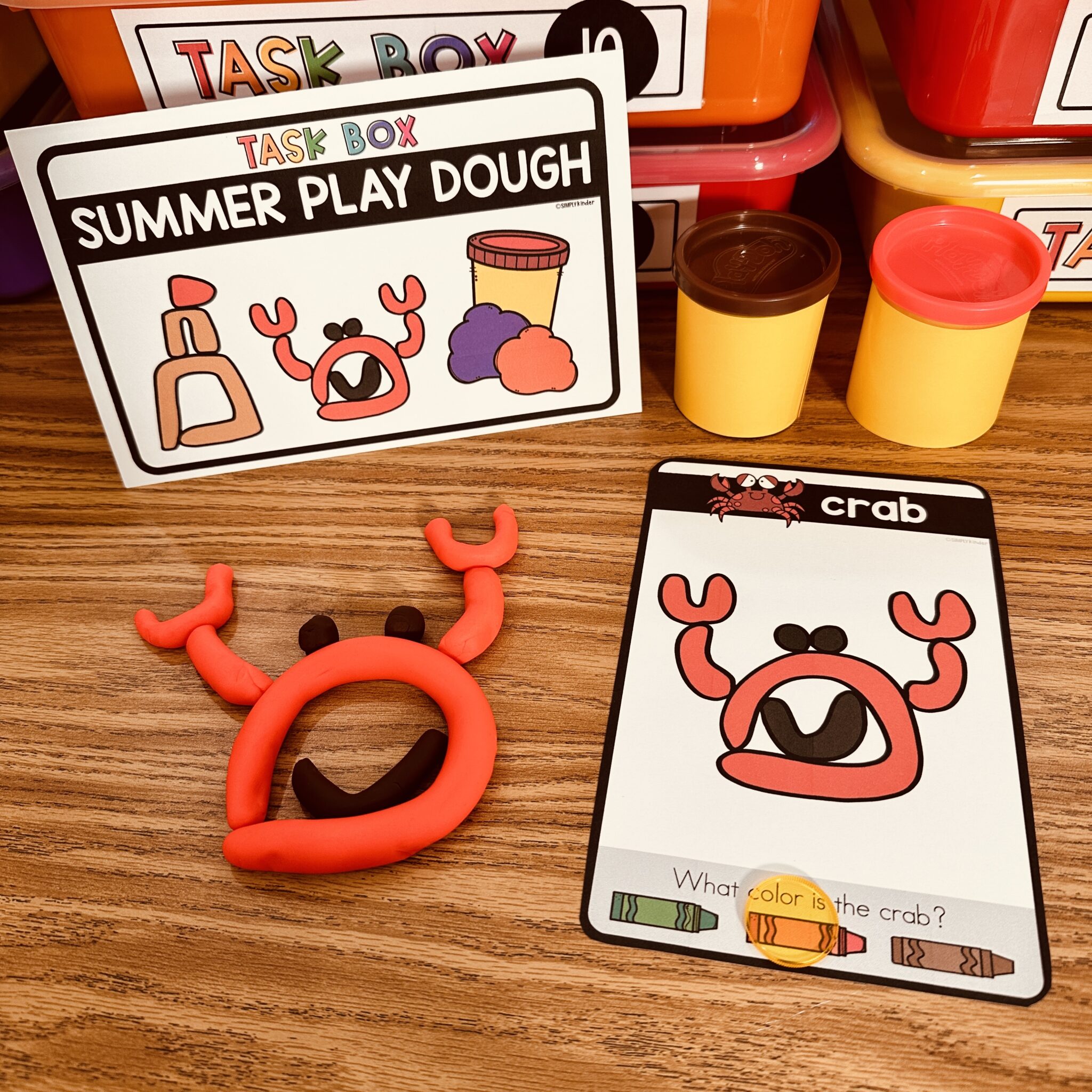 Summer Play Dough Cards Morning Bins/Task Boxes - Simply Kinder ...