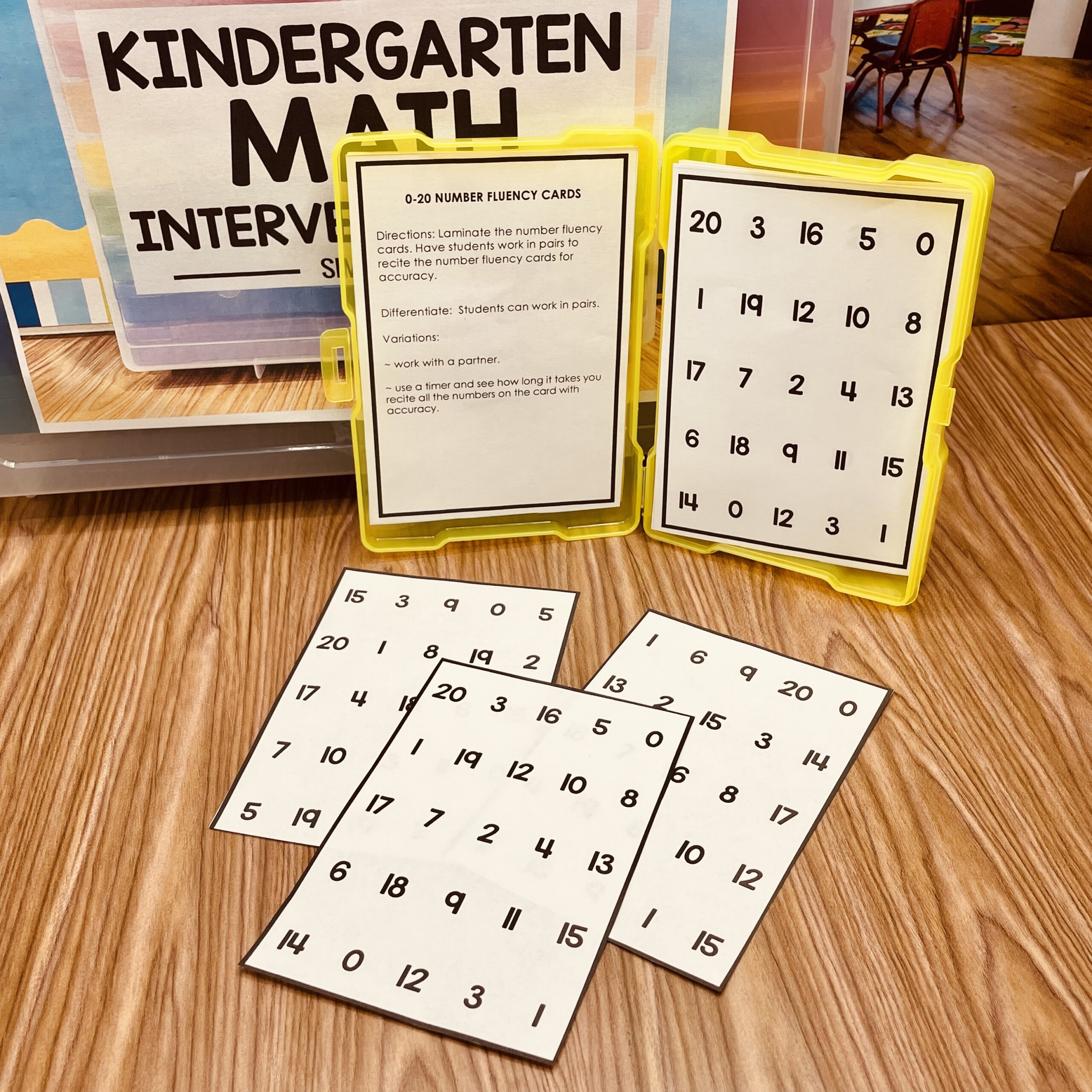 Math Intervention Kit: 0-20 Number Fluency Cards - Simply Kinder ...