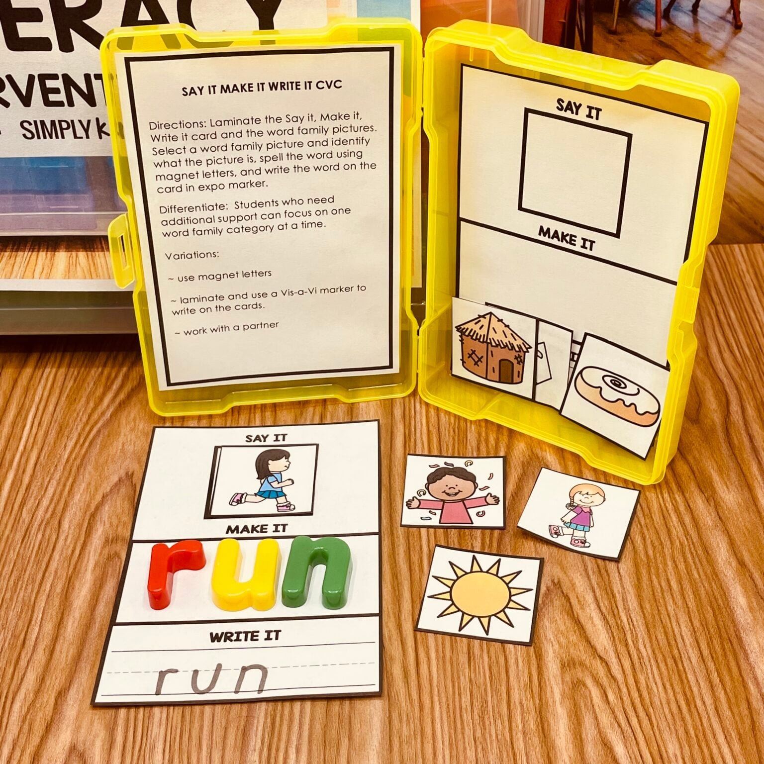 Literacy Intervention Kit: Say It, Make It, Write It CVC Words - Simply ...
