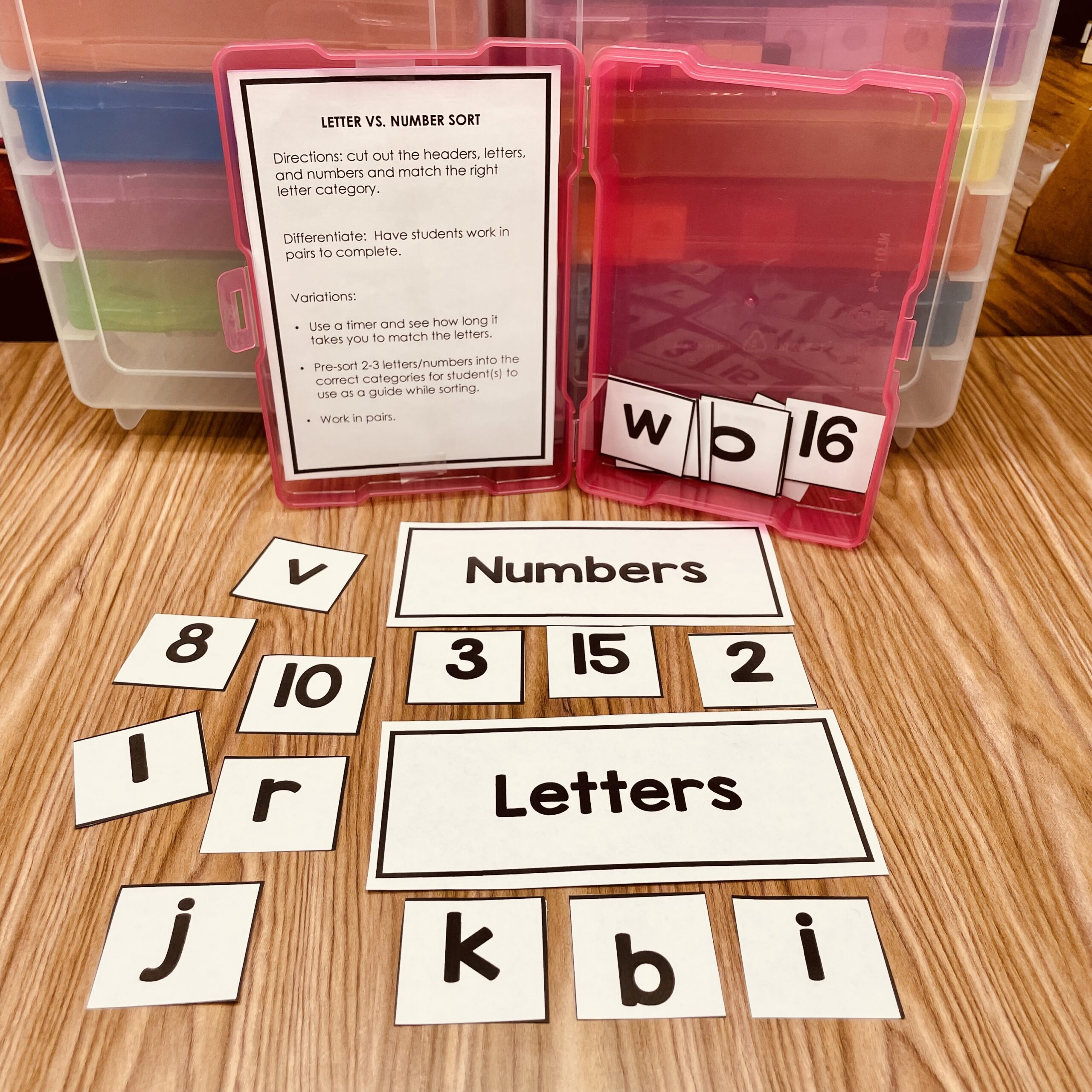 Literacy Intervention Kit: Letter Number Sort - Simply Kinder ...